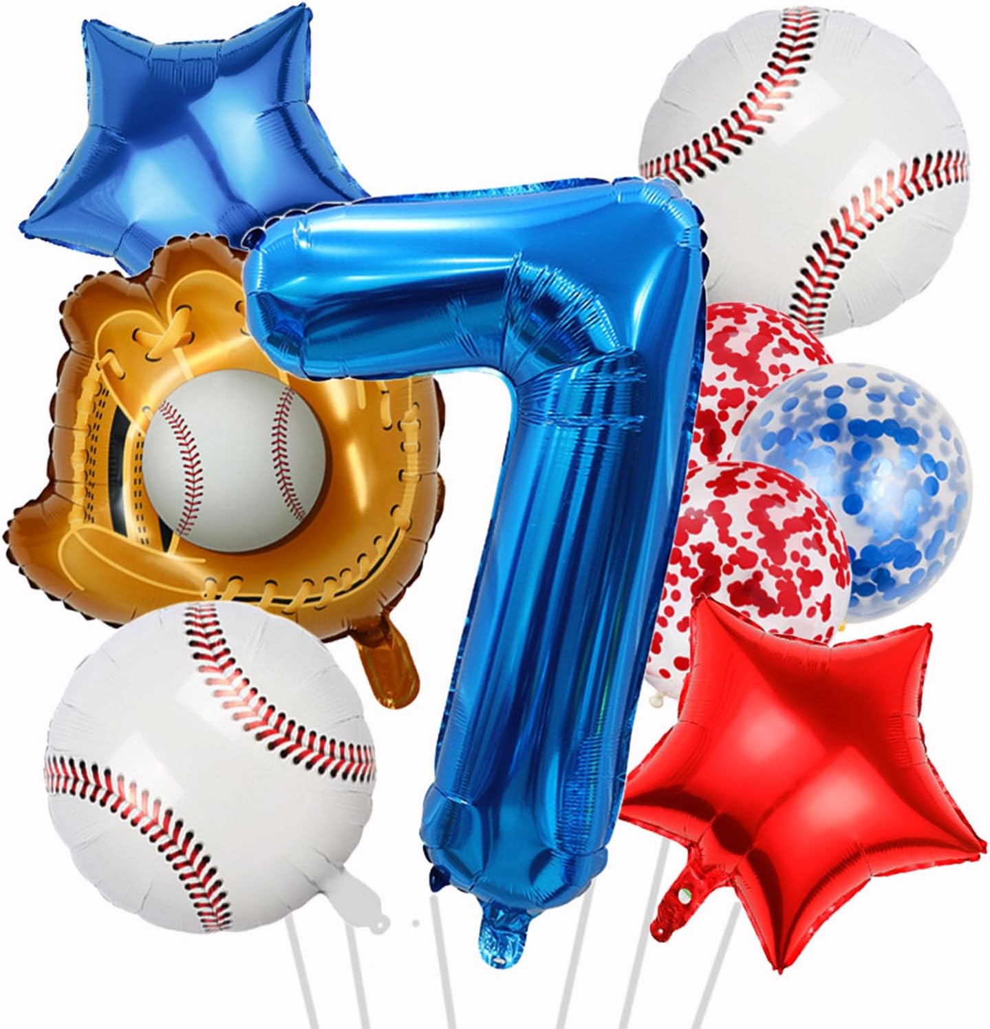 Amazon.com: Baseball Balloons Foil Baseball Birthday Decorations ...
