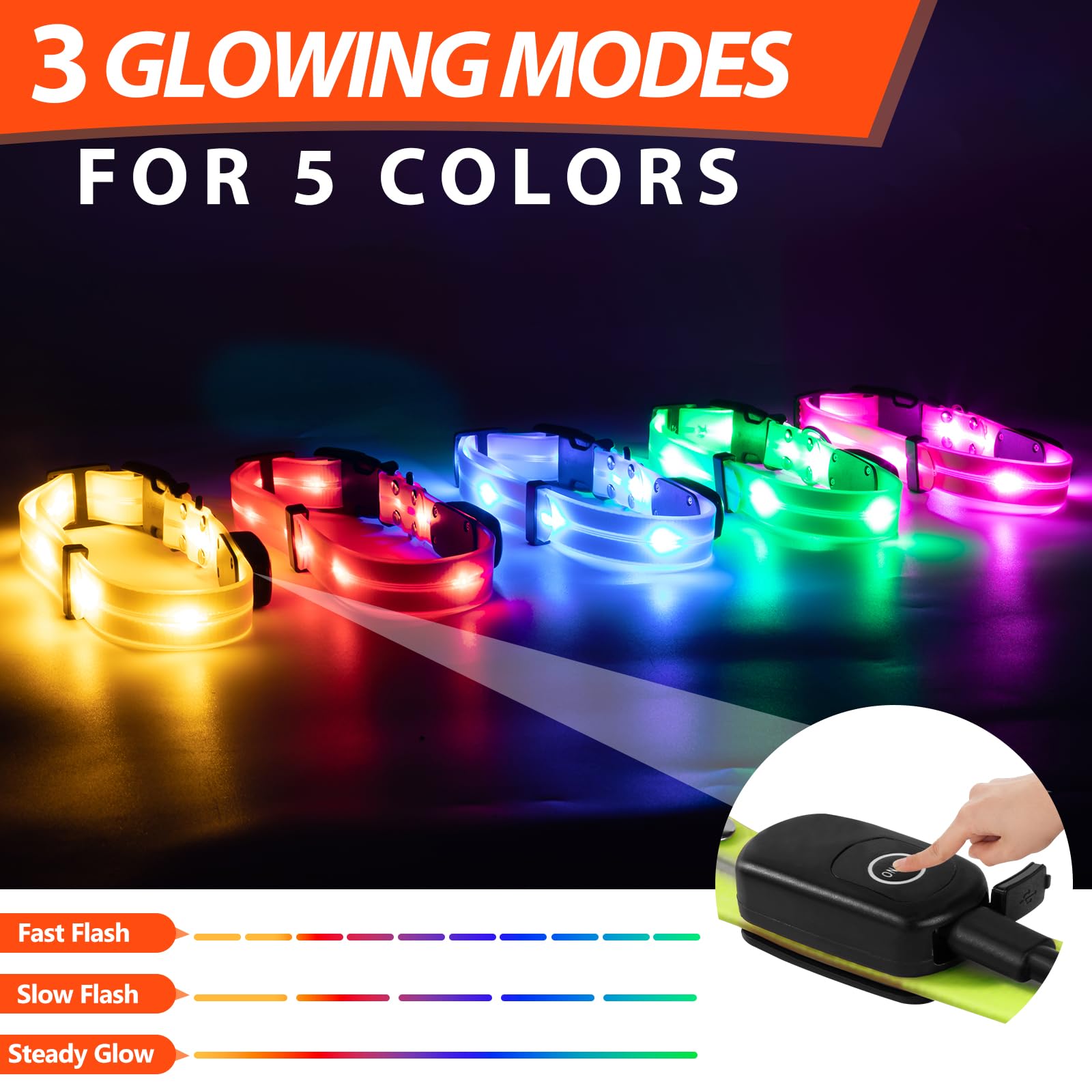 Snapklik.com : ROUWINNE Lighted LED Dog Collar For Night Walking ...