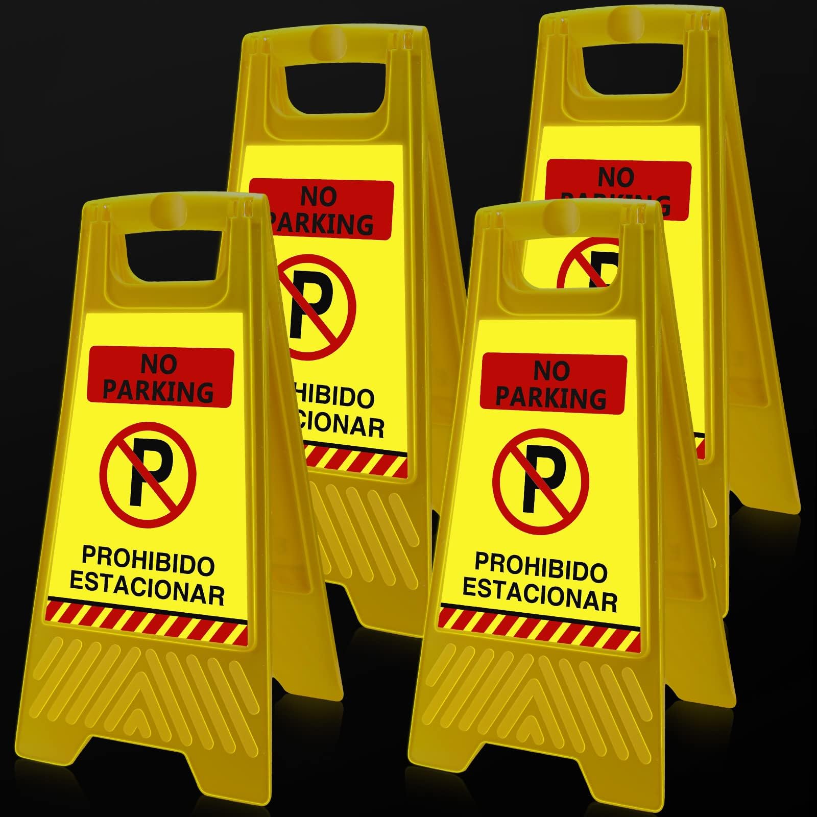 Amazon.com: Fuutreo 4 Pcs 24 Inch Reflective No Parking Sign 2 Sided ...
