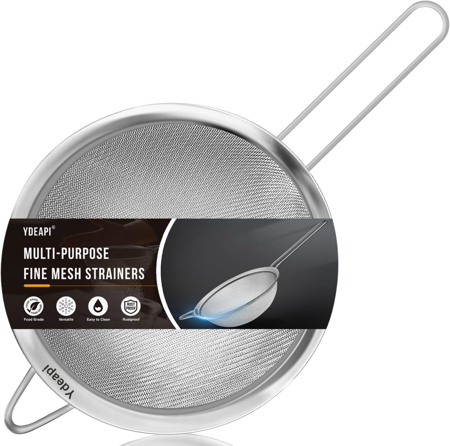Amazon.com: Kafoor 9" Large Extra Fine Mesh Strainer with Thermo ...