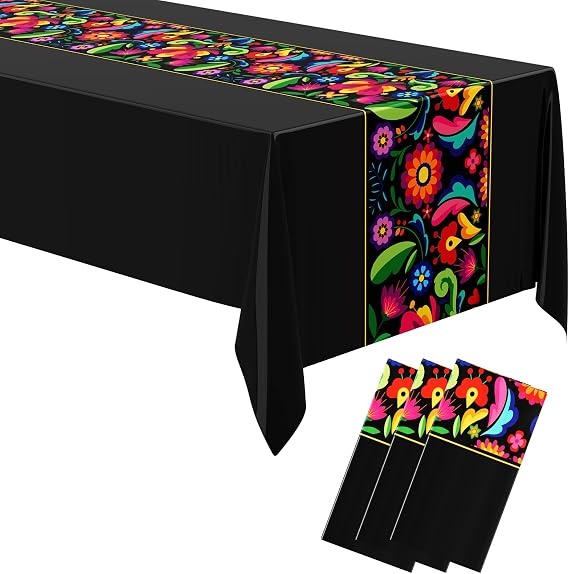 Amazon.com: Oudain Mexican Fiesta Tablecloth 108 x 54 Inch Cinco De ...