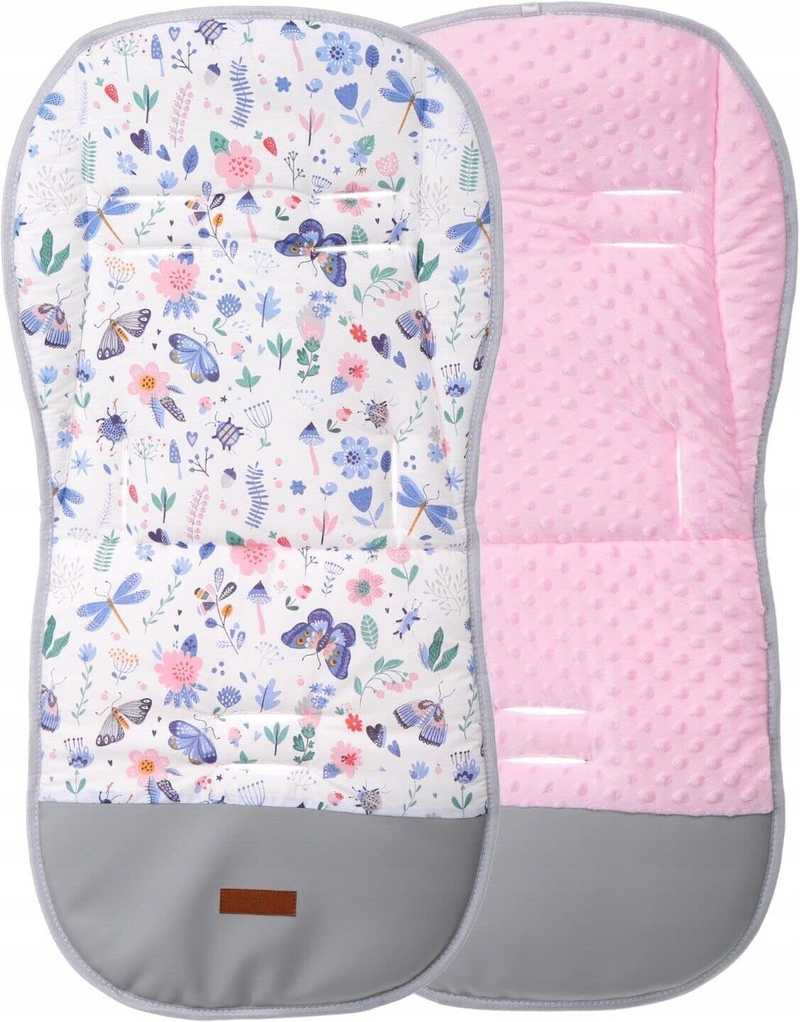 Universal Double Sided Soft Pram Seat Liner Pushchair Buggy Pink/On The ...
