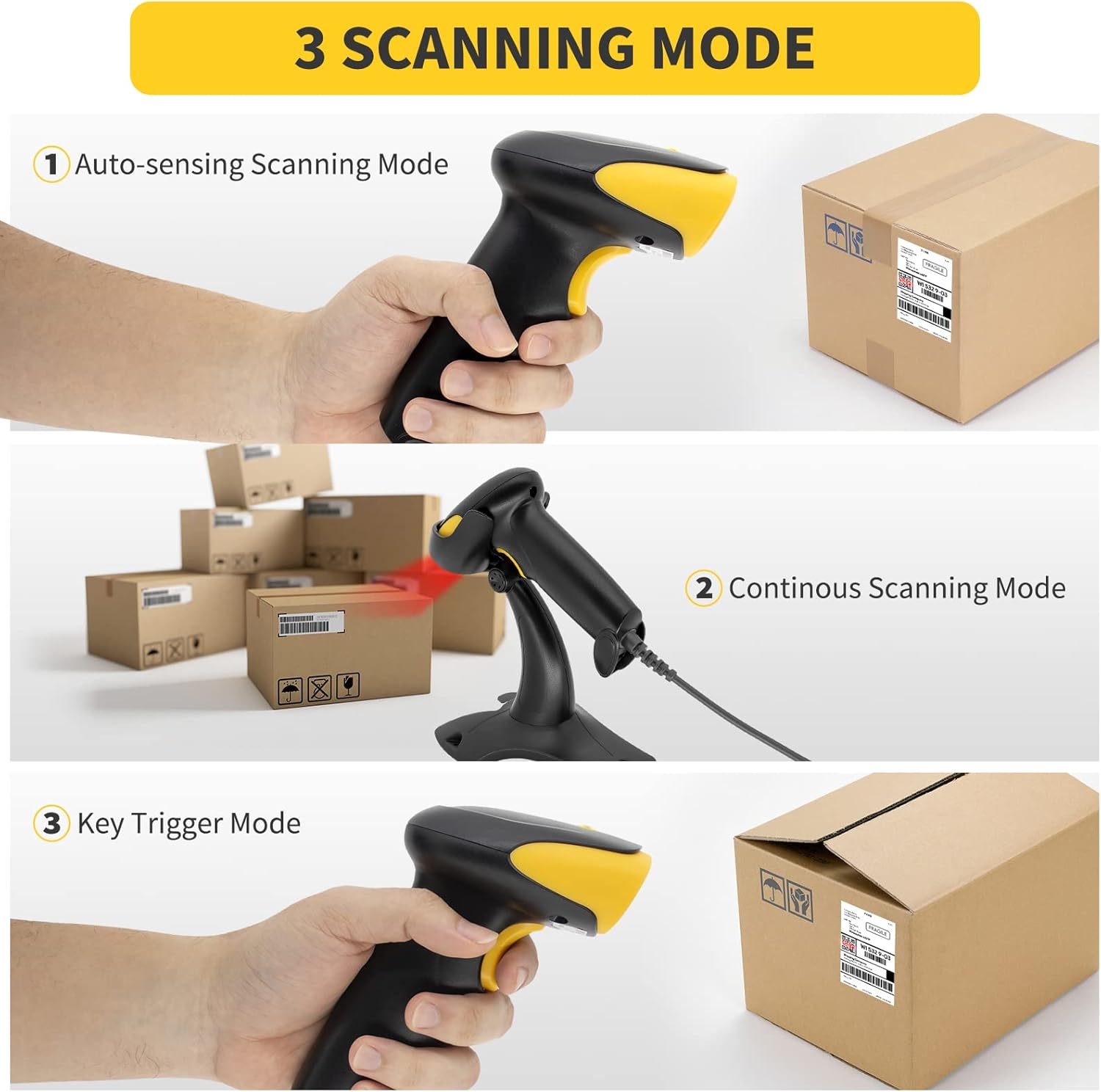 iMARCONE 2D Barcode Scanner with Stand Handheld QR PDF417 Data Matrix ...