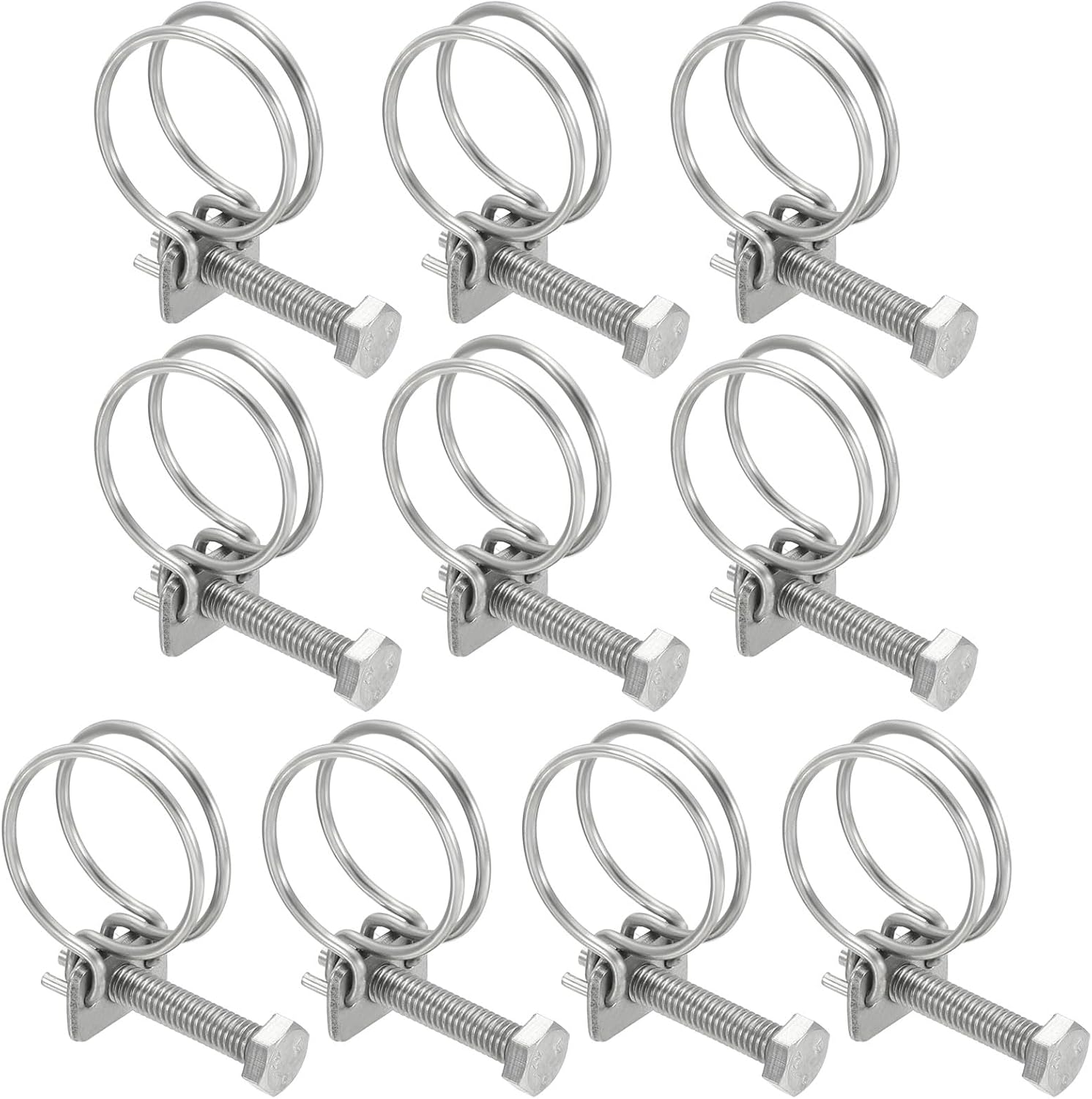 Amazon.com: PATIKIL 24-28mm Adjustable Double Wire Hose Clamp, 10 Pcs ...