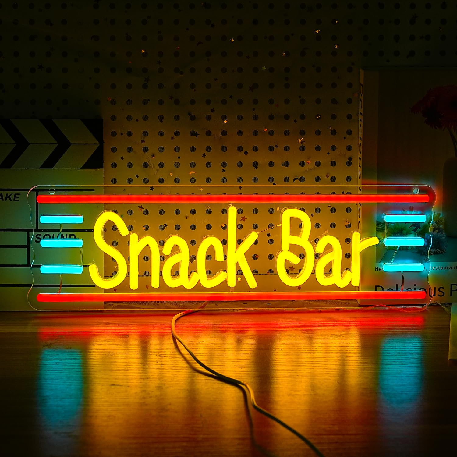 Amazon.com : LIUOZHTEA Snack Bar Neon Sign Dimmable Snack Neon Light ...