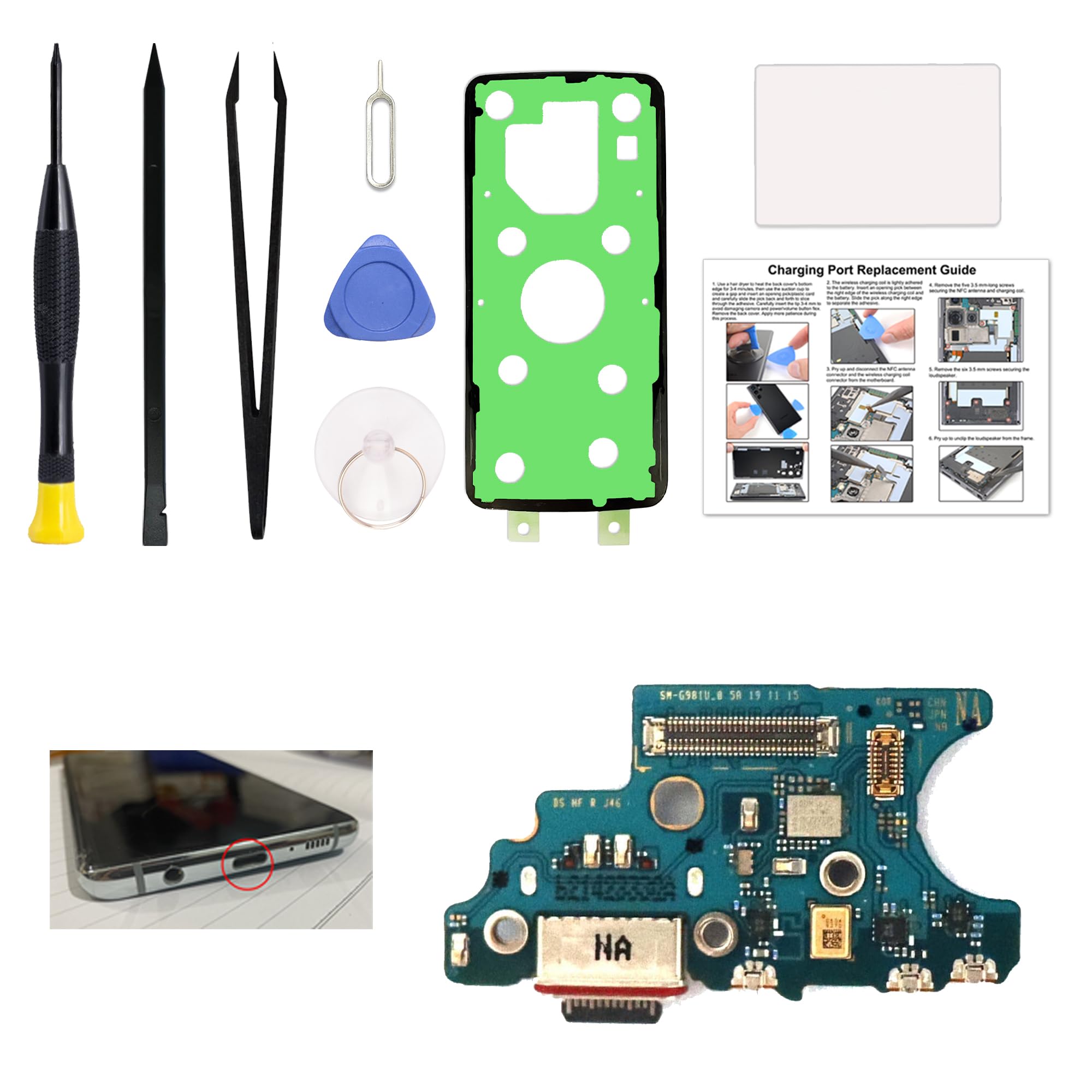 Amazon.com: Charging Port Replacement Kit Compatible with Galaxy S20 5G ...