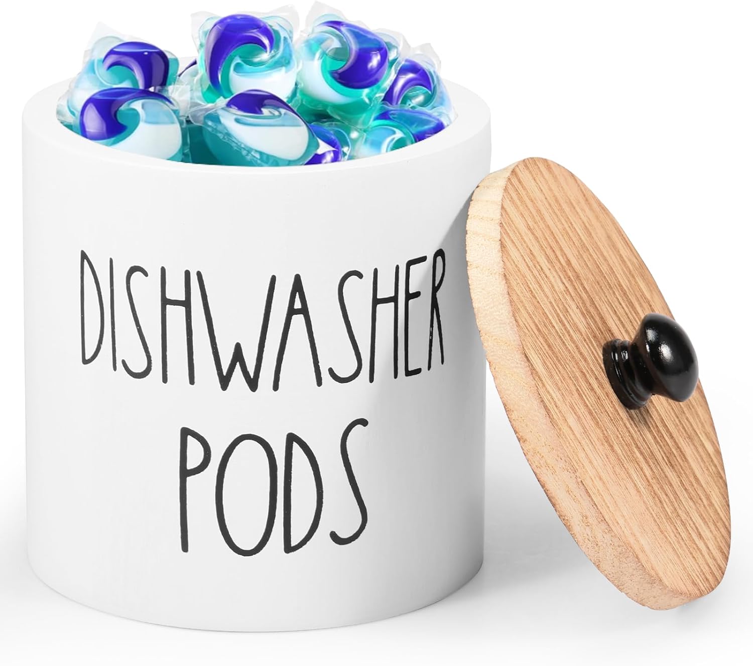 Amazon.com: OKYMOTOR Rustic Round Dishwasher Pod Holder, White Laundry ...