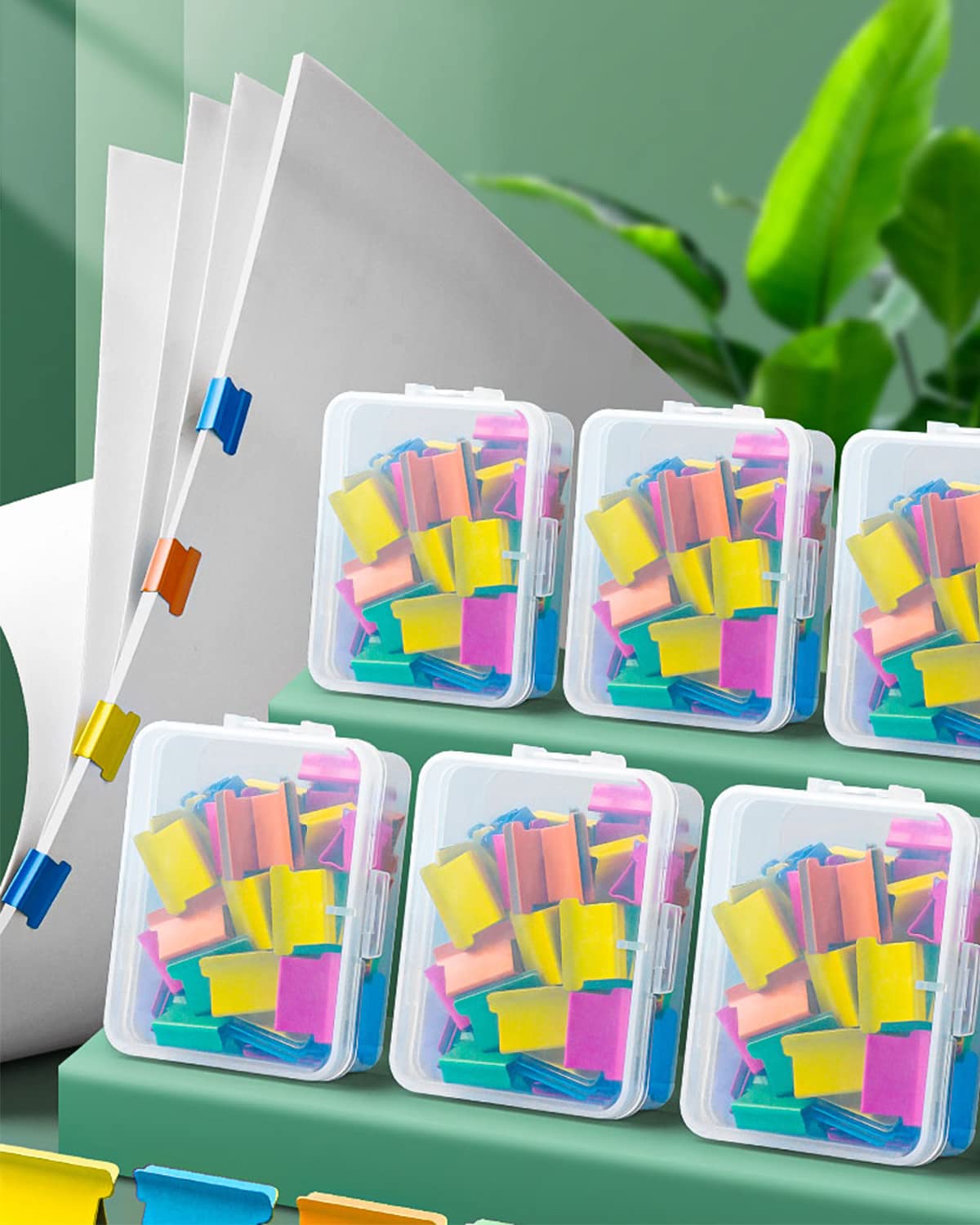 Portable Binder Clip Clam Clips Dispenser, Binder Clam With Clips For ...