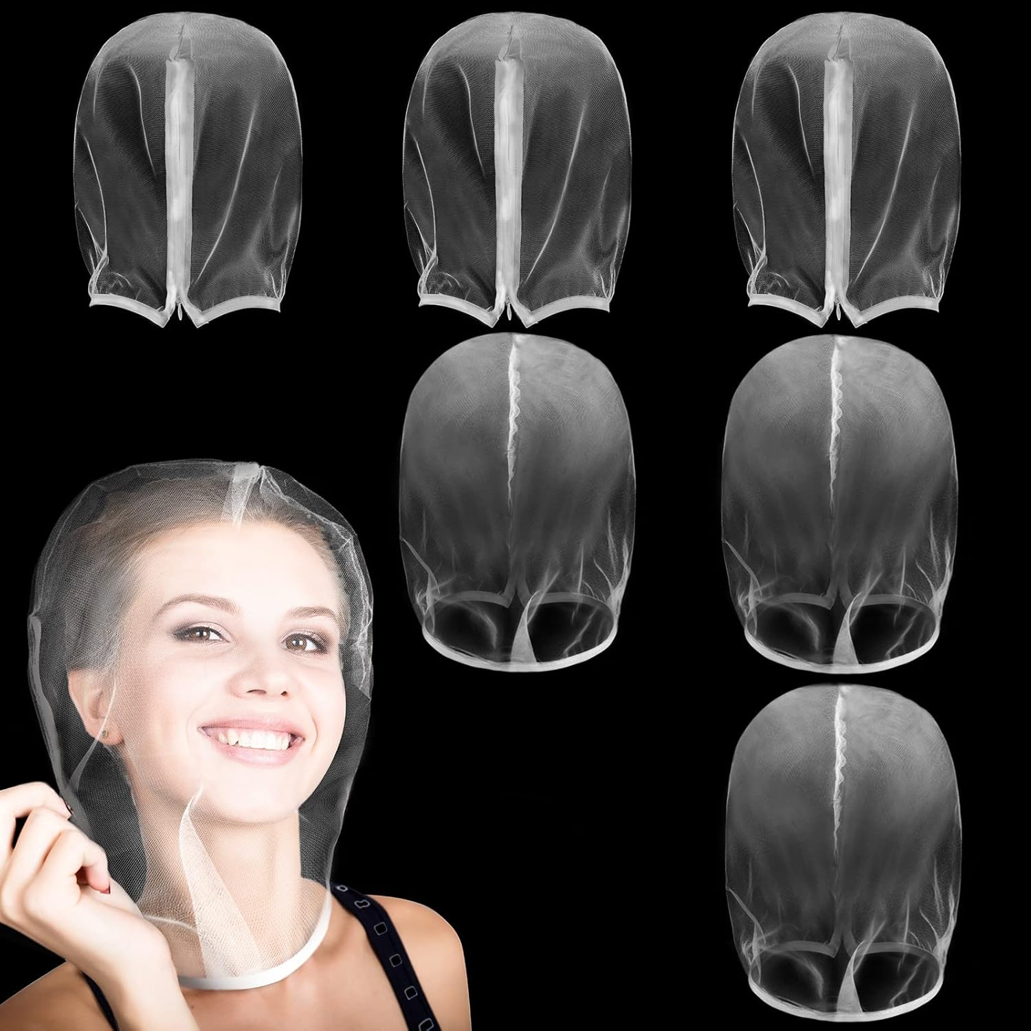 Amazon.com : 6 Pcs Makeup Protector Hood Washable Light Airy Nylon ...