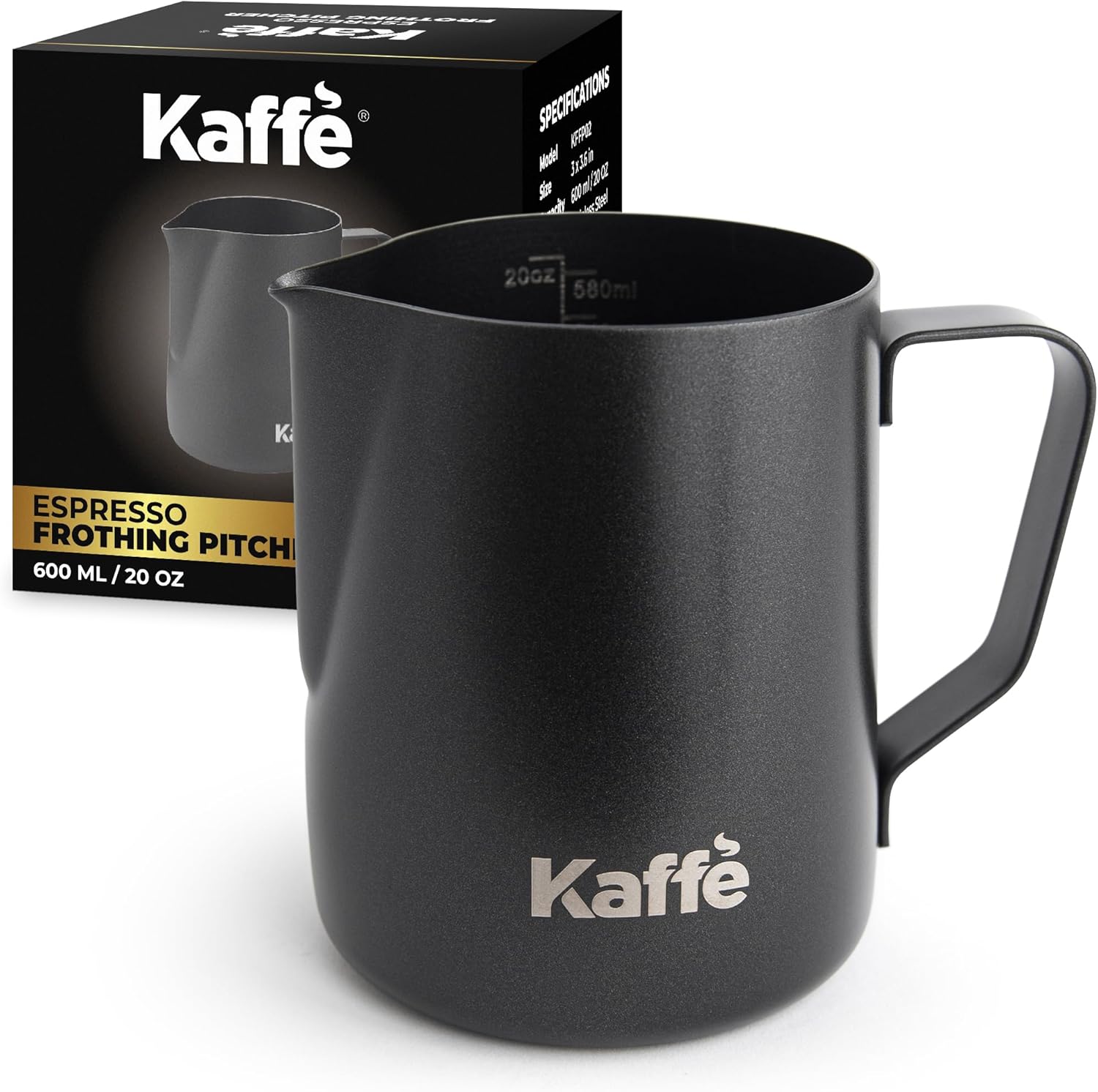 Amazon.com: Kaffe Milk Frothing Pitcher (20oz / 600ml) - 304 Stainless ...
