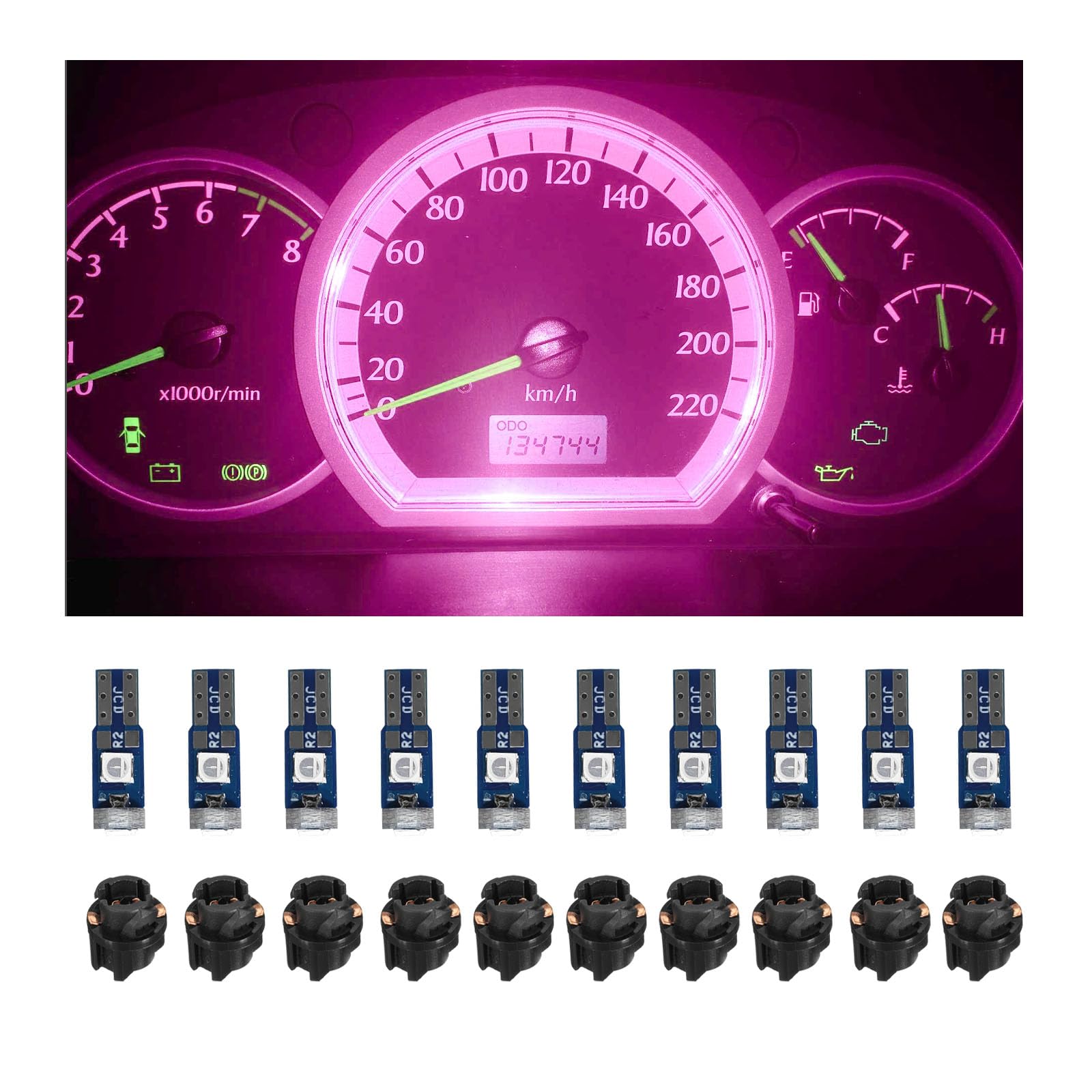 Amazon.com: Dickno 10 PCS T5 Led Lights for Car Dashboard, High Light ...