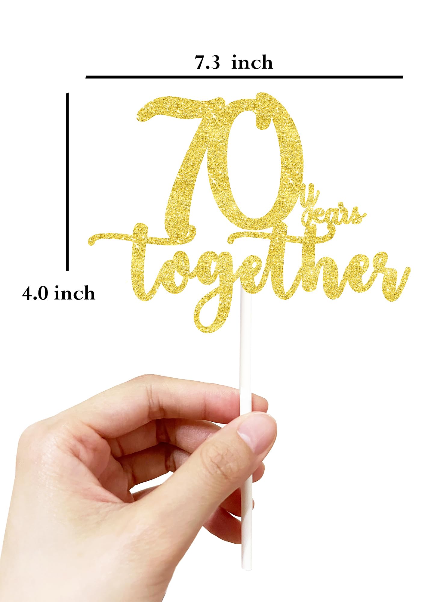 Snapklik.com : Veegood 70 Years Together Golden Cake Topper, Happy 70th ...