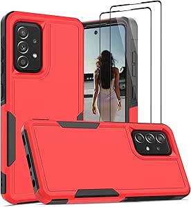 Jeylly [3 in 1] Case for Samsung Galaxy A52 4G/5G, Galaxy A52s 5G Case with 2 Screen Protectors ...