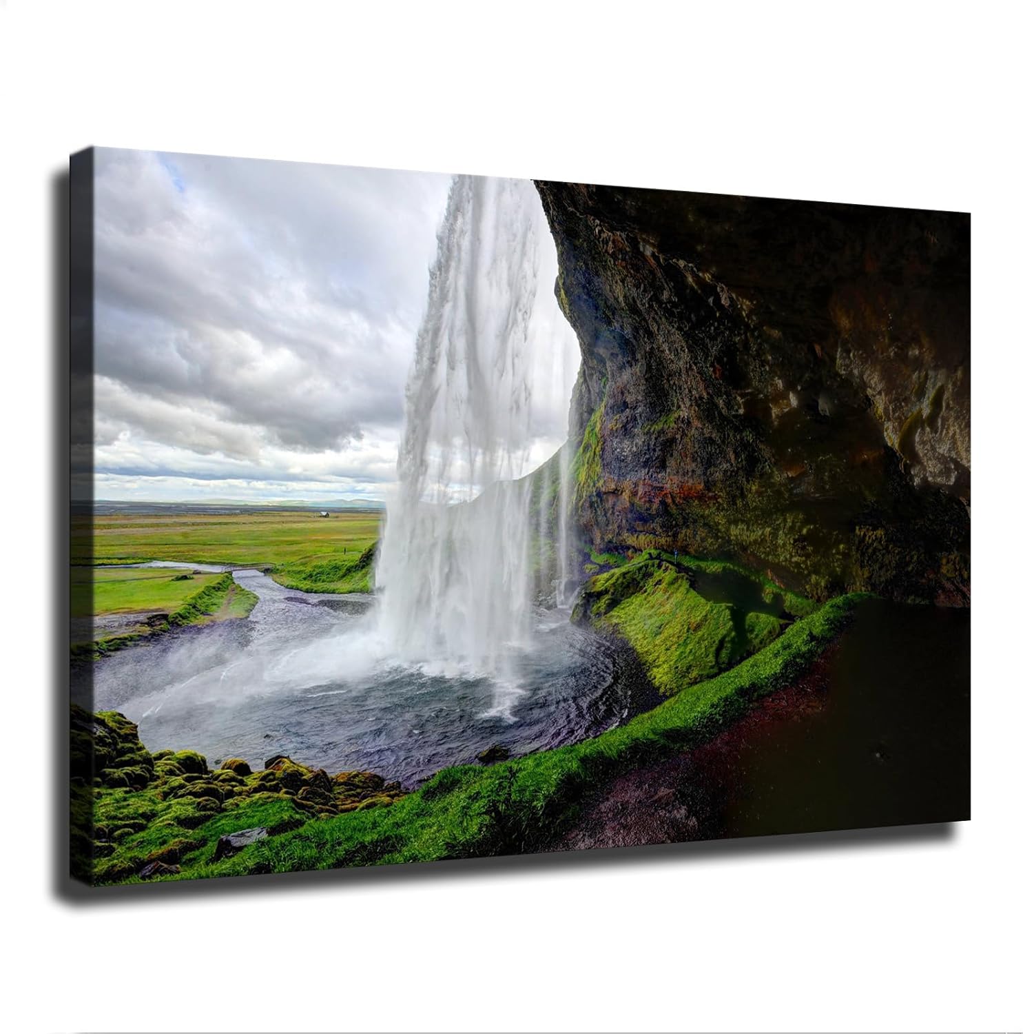 Amazon.com: NikkOh Seljalandsfoss Iceland Waterfall Poster Canvas ...