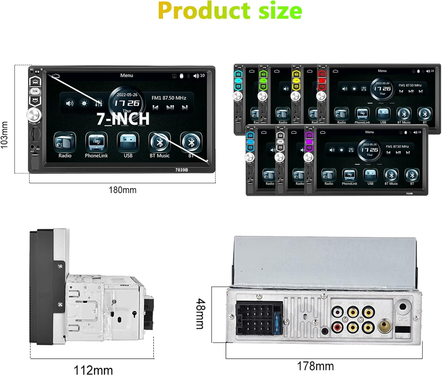 Podofo CarPlay Single Din Car Stereo User Manual