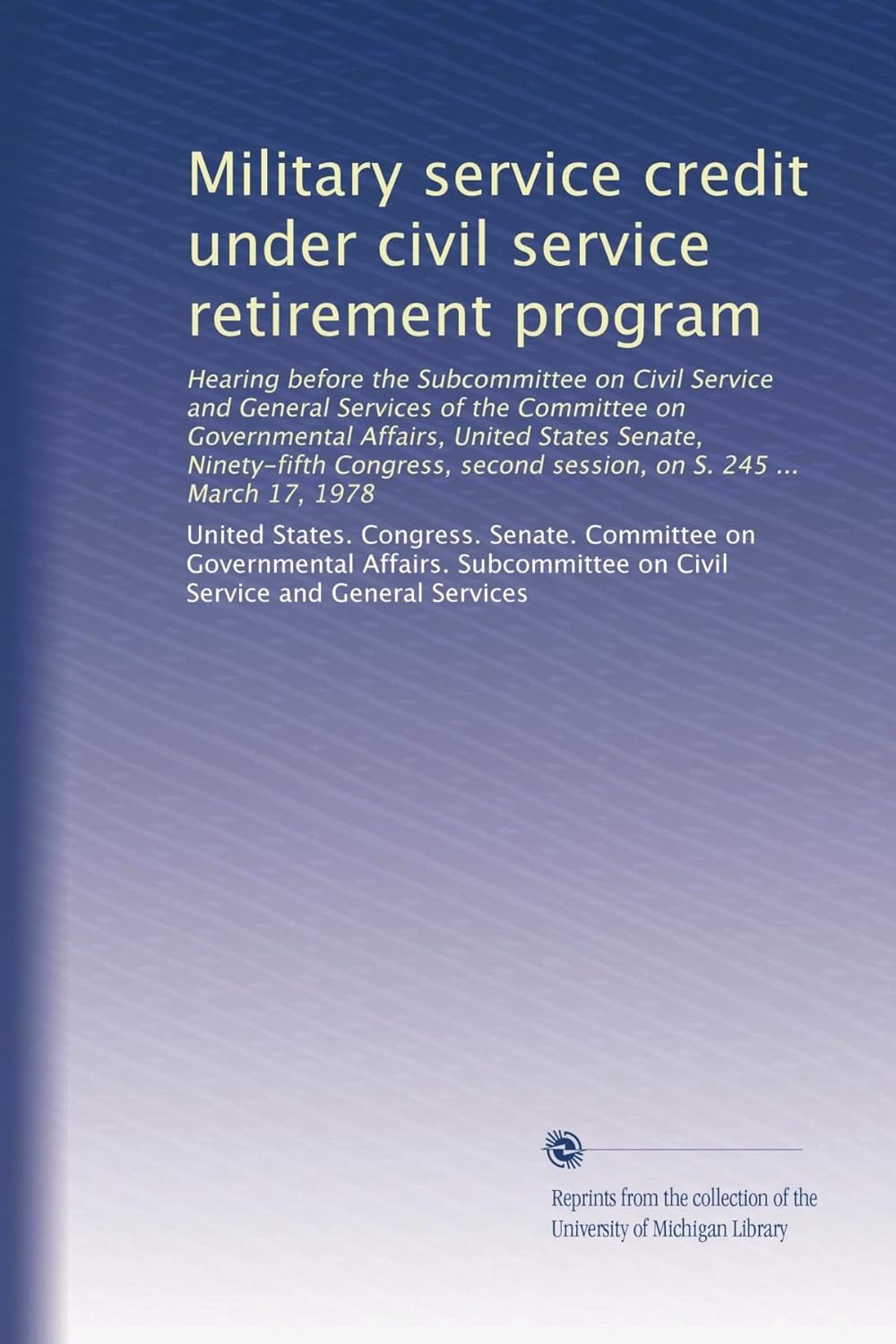 Amazon.com: Military service credit under civil service retirement ...