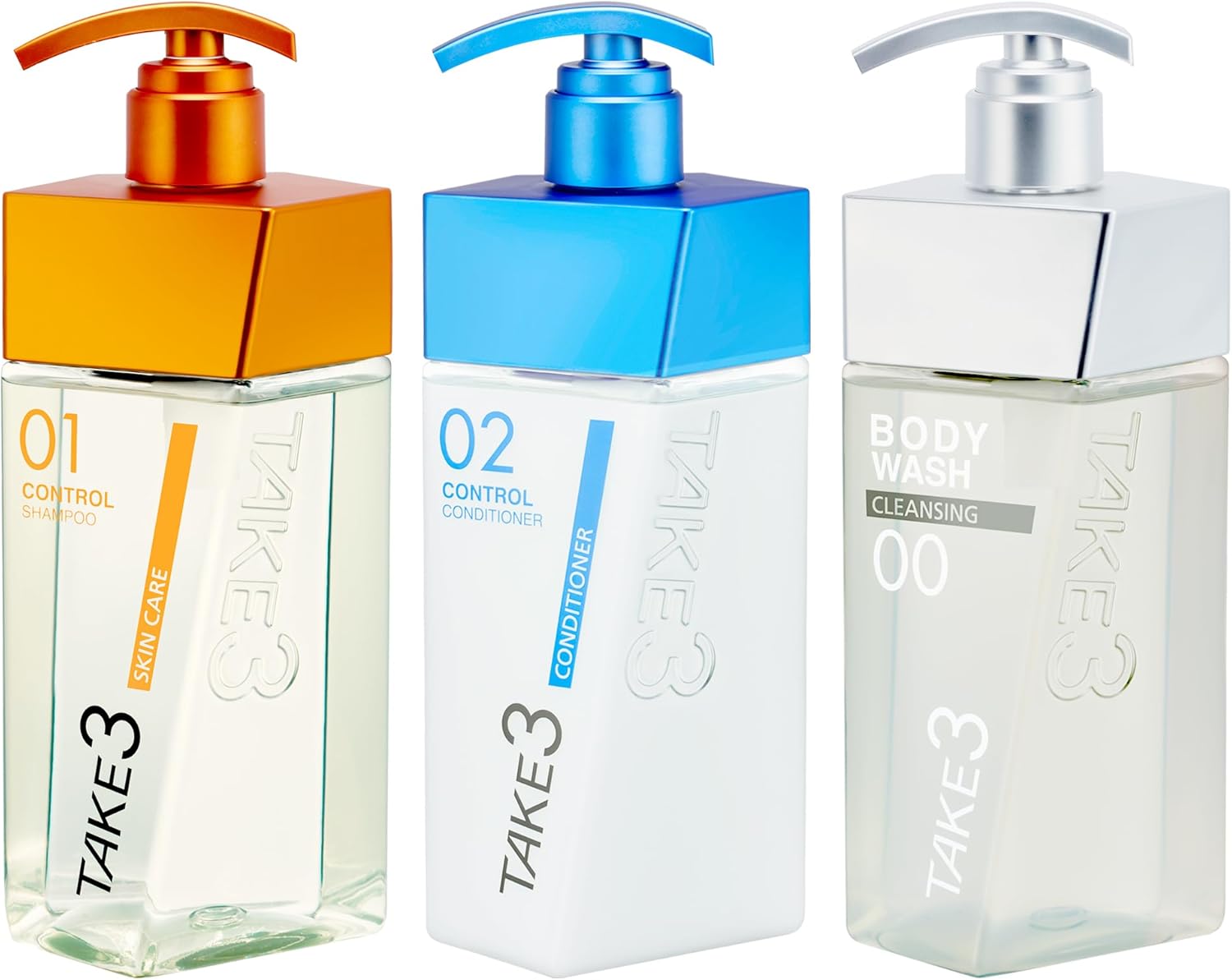 Amazon | TAKE3(テイクスリー) メンズ ヘア&ボディケア 本体3点セット コントロールシャンプー スキンケア 400mL & コントロールコンディショナー 400g ...