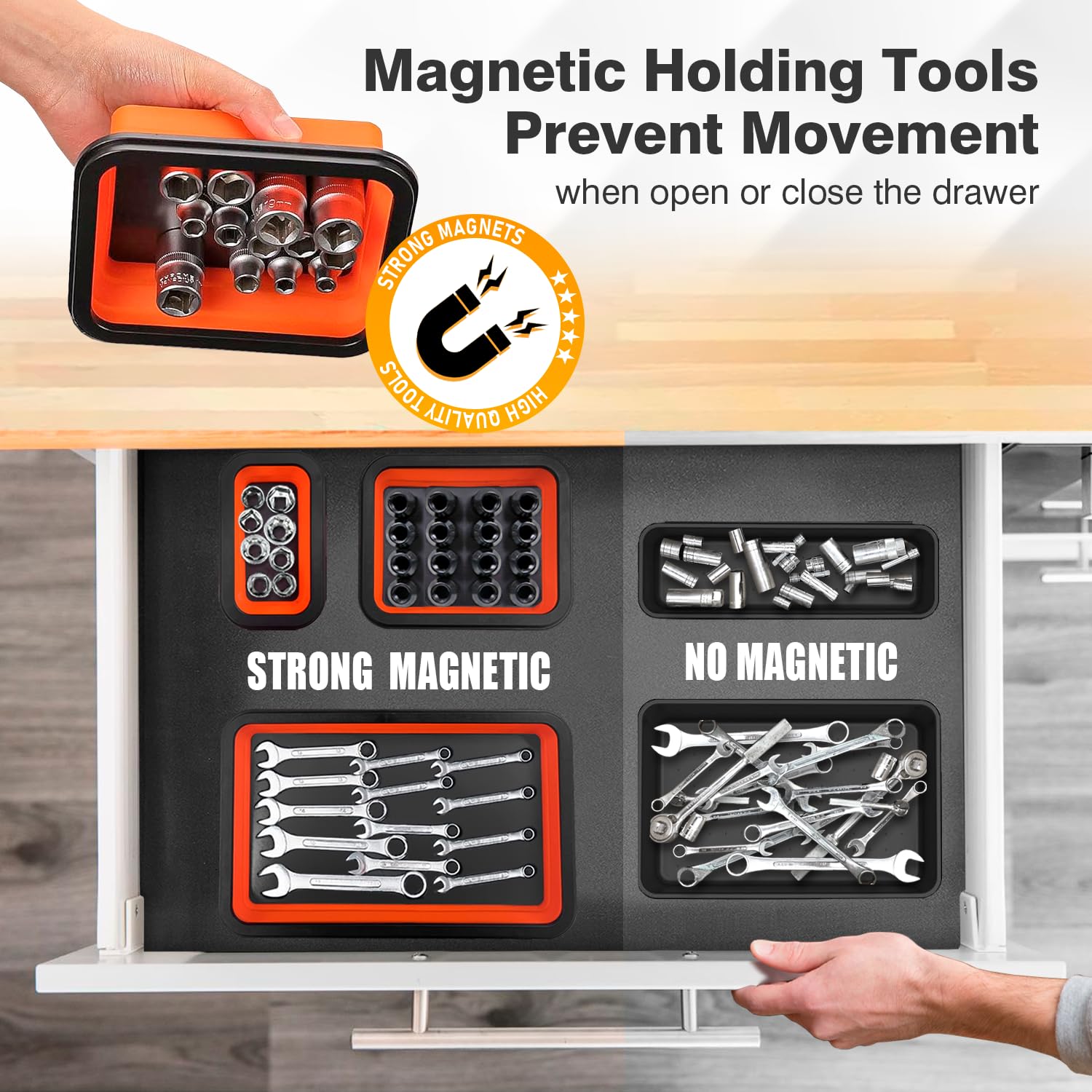 Snapklik.com : Collapsible Magnetic Parts Tray Set, 3 Different Size ...