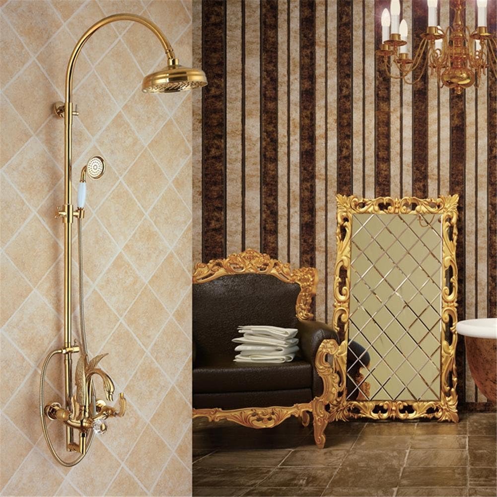 Bathroom Antique Gold-plated Brass Wall hanging Shower set - Amazon.com