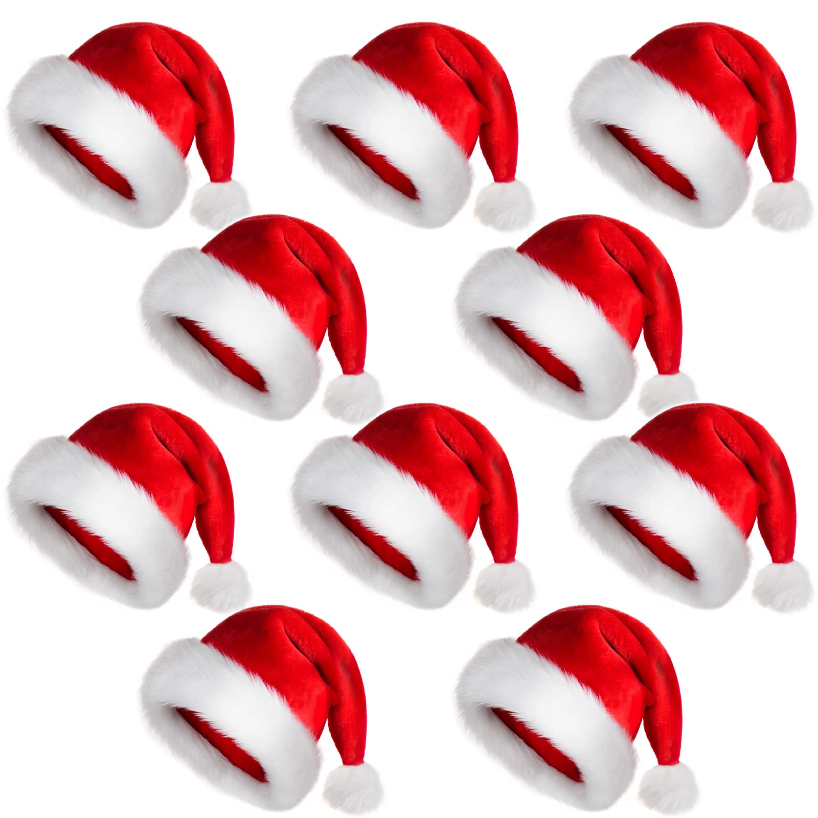 Amazon.com: JUANANIUG Christmas Hat, Santa Hat, 10Pcs Xmas Holiday Hat ...