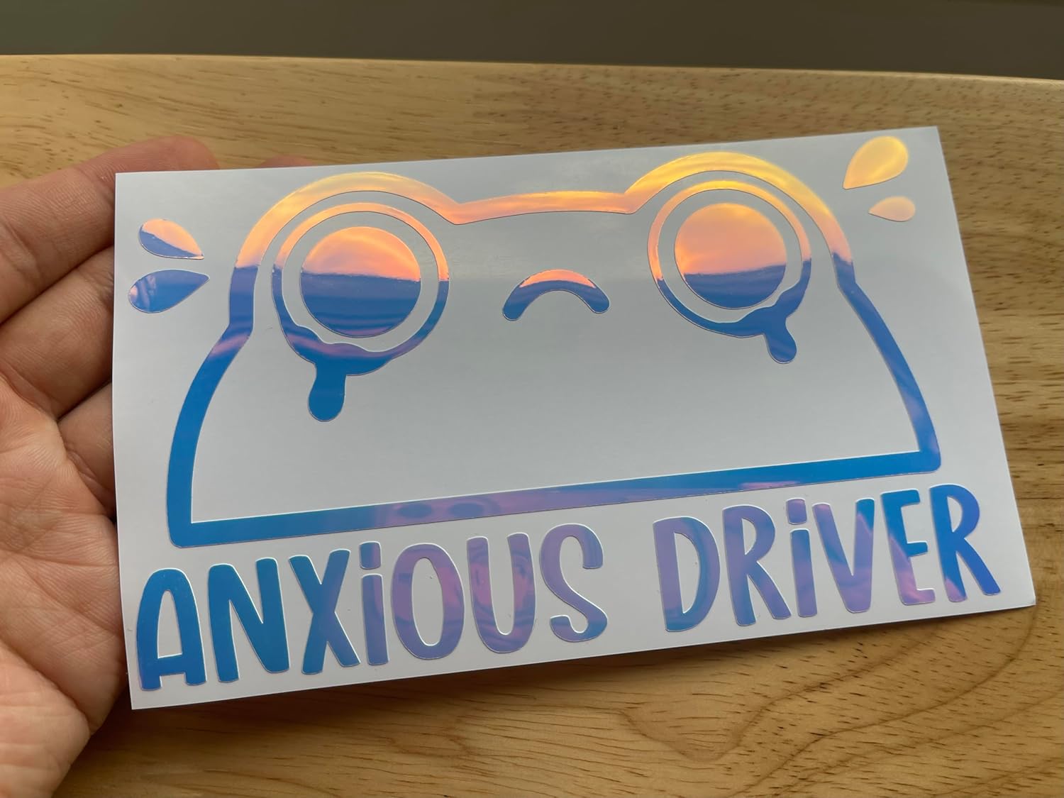 Amazon.com: Cute Anxious Driver Vinyl Car Decal, Funny New Driver ...