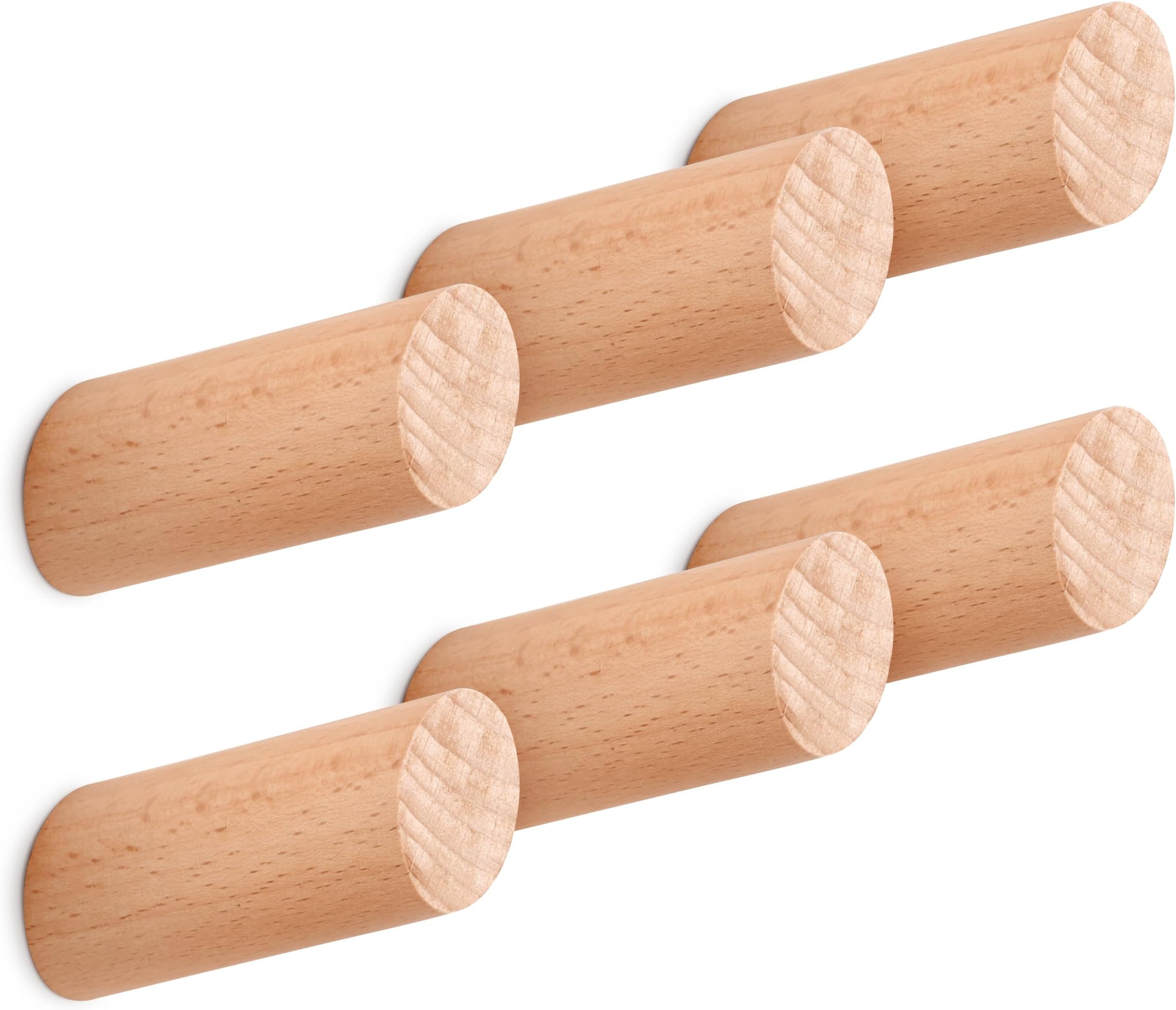 Amazon.com: HomeDo Natural Wooden Coat Hooks Wall Mounted Vintage ...
