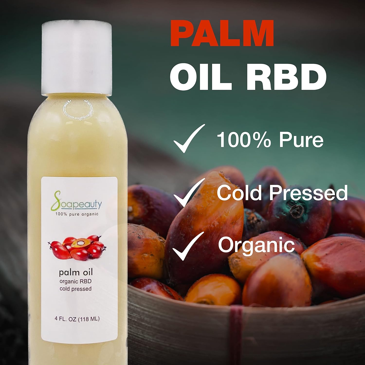 PALM OIL RBD ORGÁNICO CARRIER prensado en frío 100% puro natural 4 oz a ...