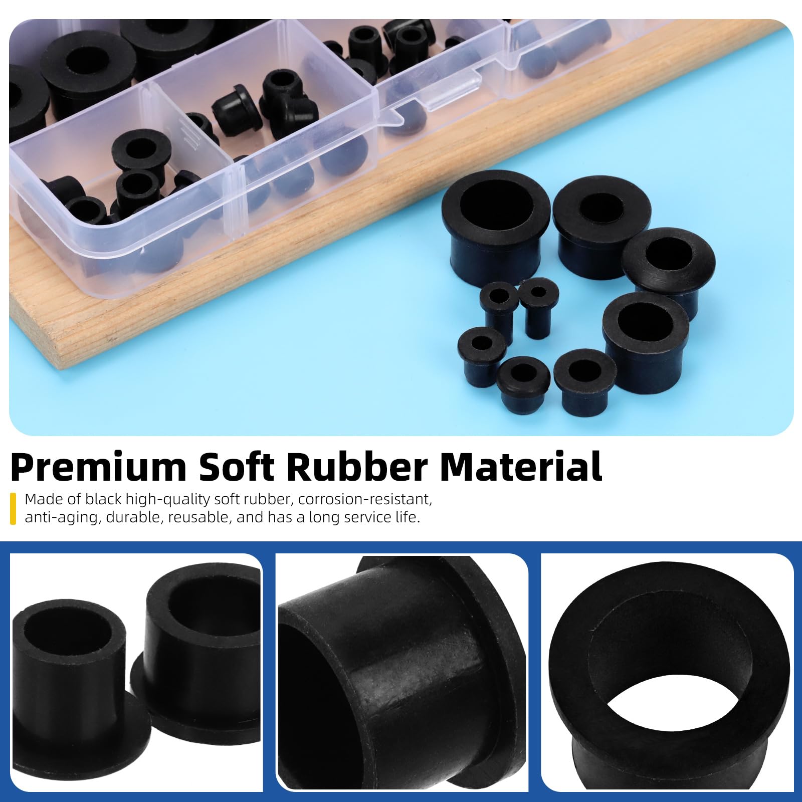 T-type Grommets Glarks 72-Piece Rubber Grommet Assortment - 9 Sizes For ...