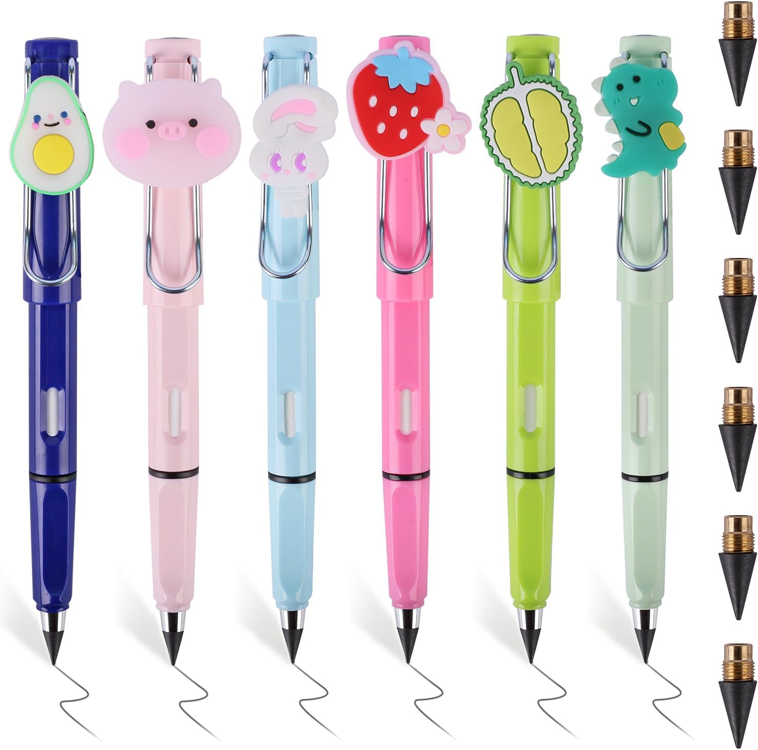 RNHDLY Eternal Pencil Pack of 6 Inkless With Eraser, Interchangeable ...