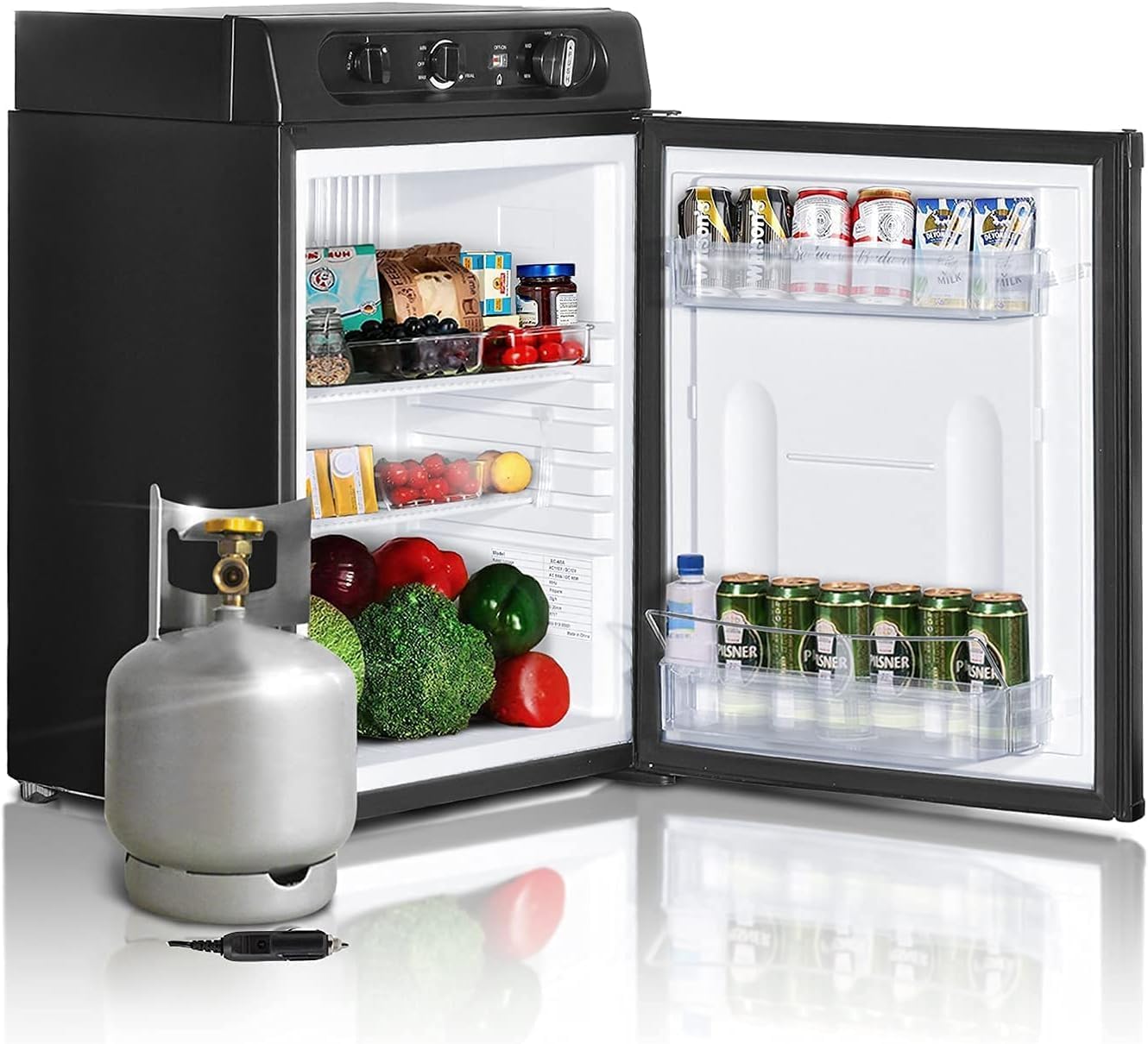 Amazon.com: SMETA Propane Refrigerator 12v Mini Fridge 3-Way Gas RV ...