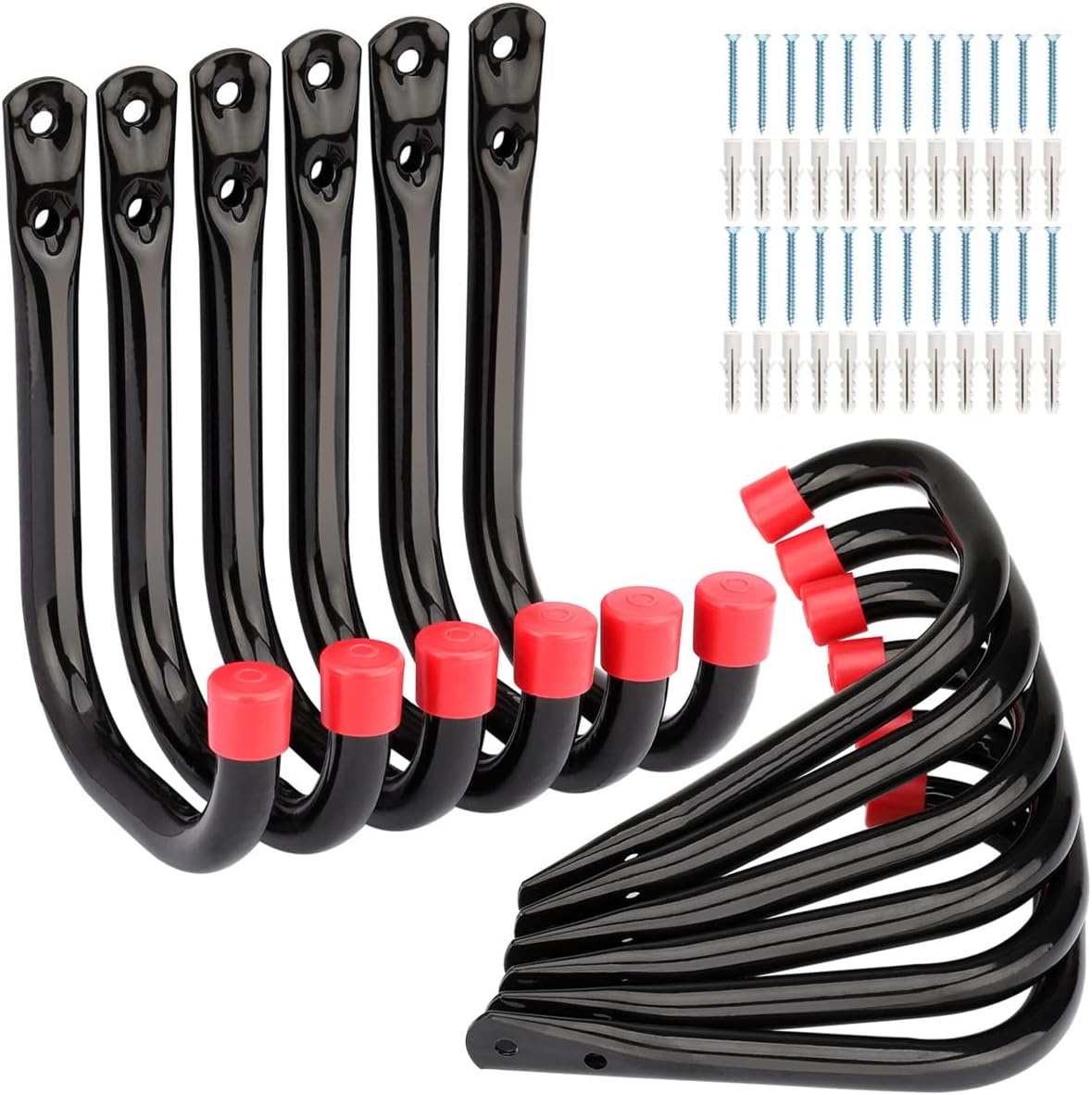 Yisunnan Garage Storage Hooks, Heavy Duty J Utility Hangers (Black ...