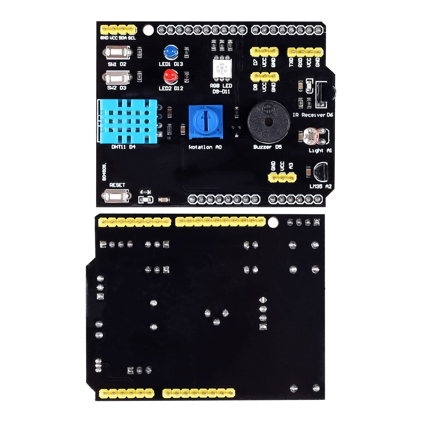Snapklik.com : 2Pcs 9-in-1 Temperature Humidity Sensor Multifunctional ...