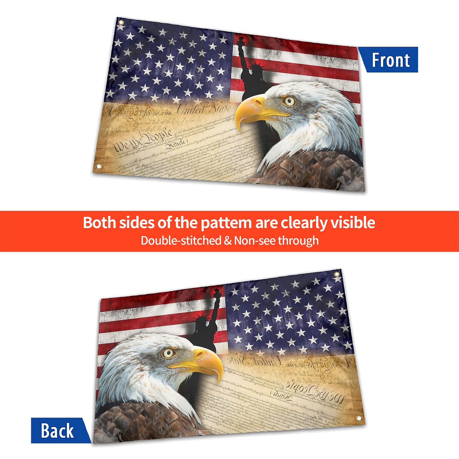 Bald Eagle America Flag With Constitution