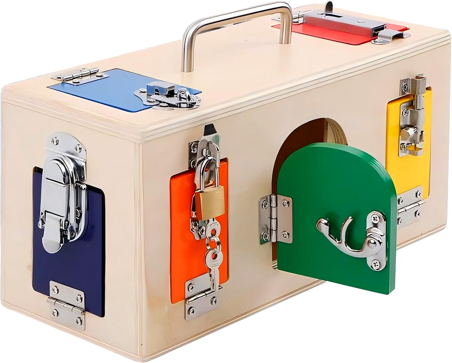 Amazon.com: VIESMUMU Montessori Lock and Key Toy, Wooden Activity Cube ...