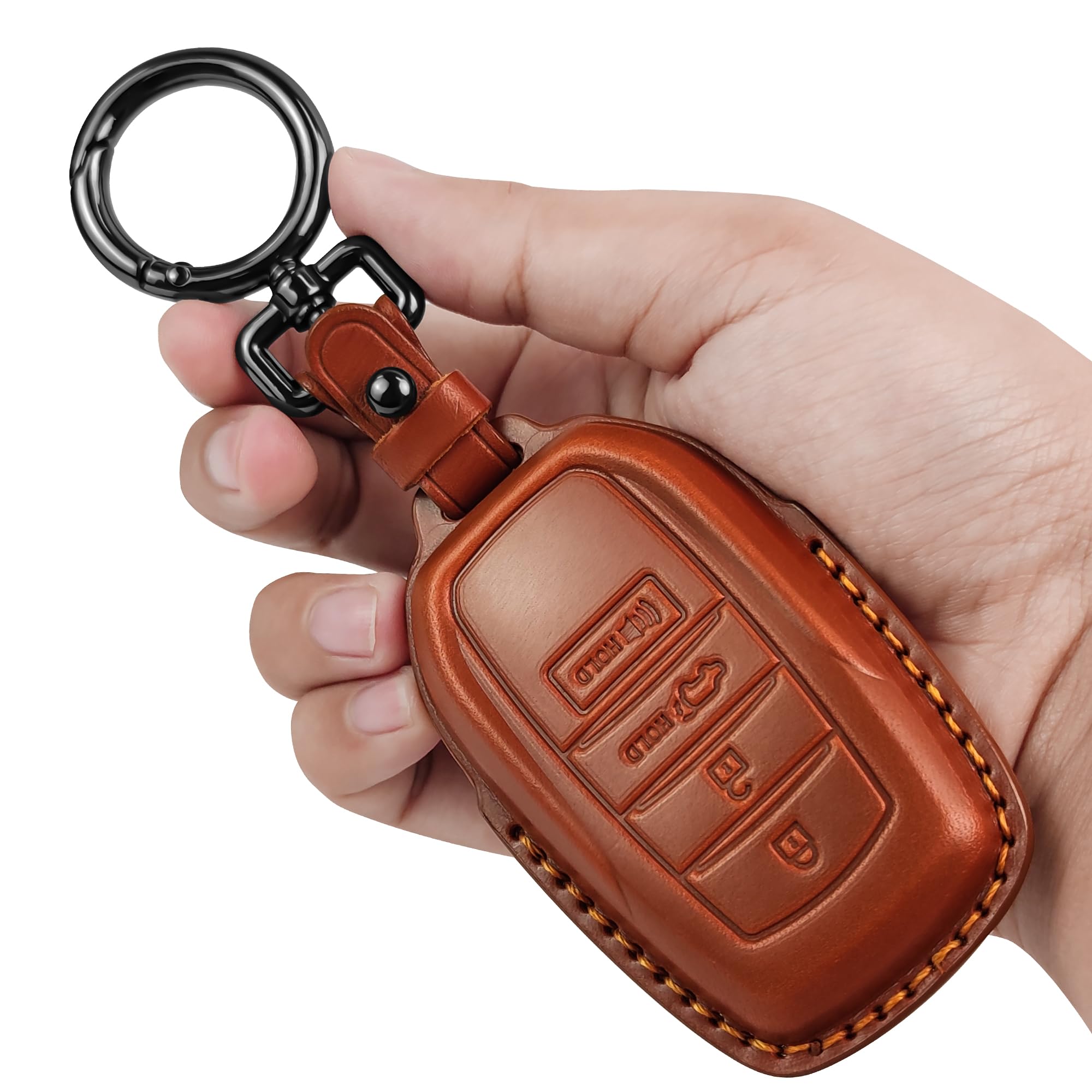 Amazon.com: Tukellen for Toyota Key Fob Cover Leather,with Keychain ...