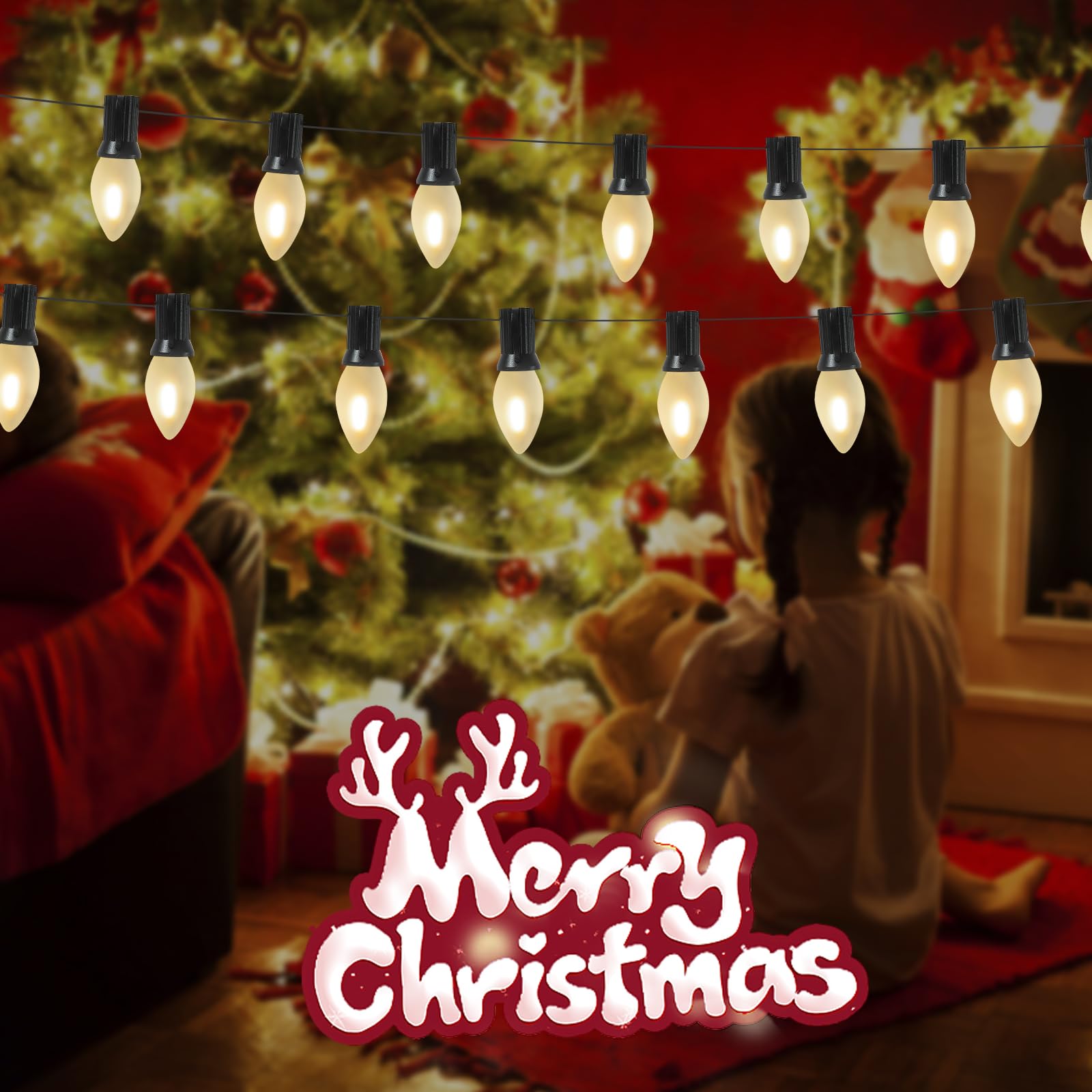 C7 White Christmas Lights