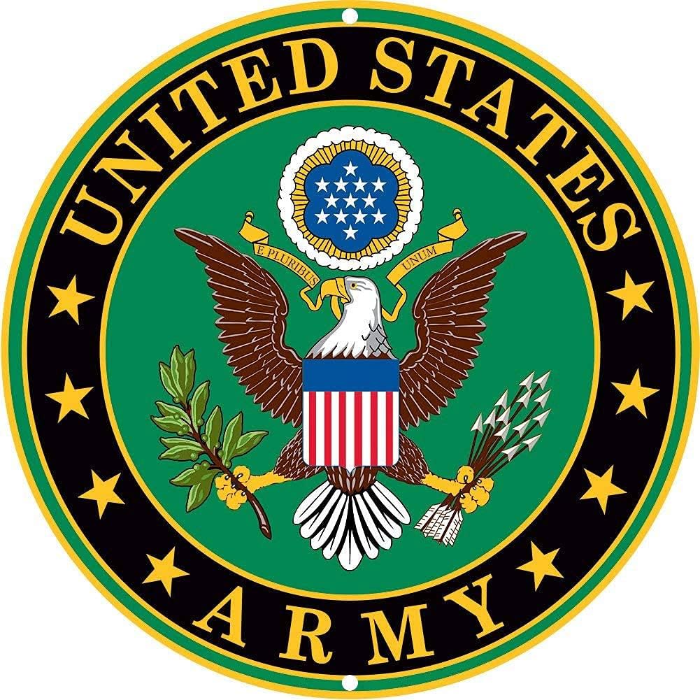 Amazon.com: Army Military Logo Aluminum Metal Sign -12 Inch Diameter U ...