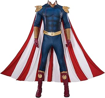 Amazon.com: Homelander Costume Deluxe John Cosplay Jumpsuit Cloak ...