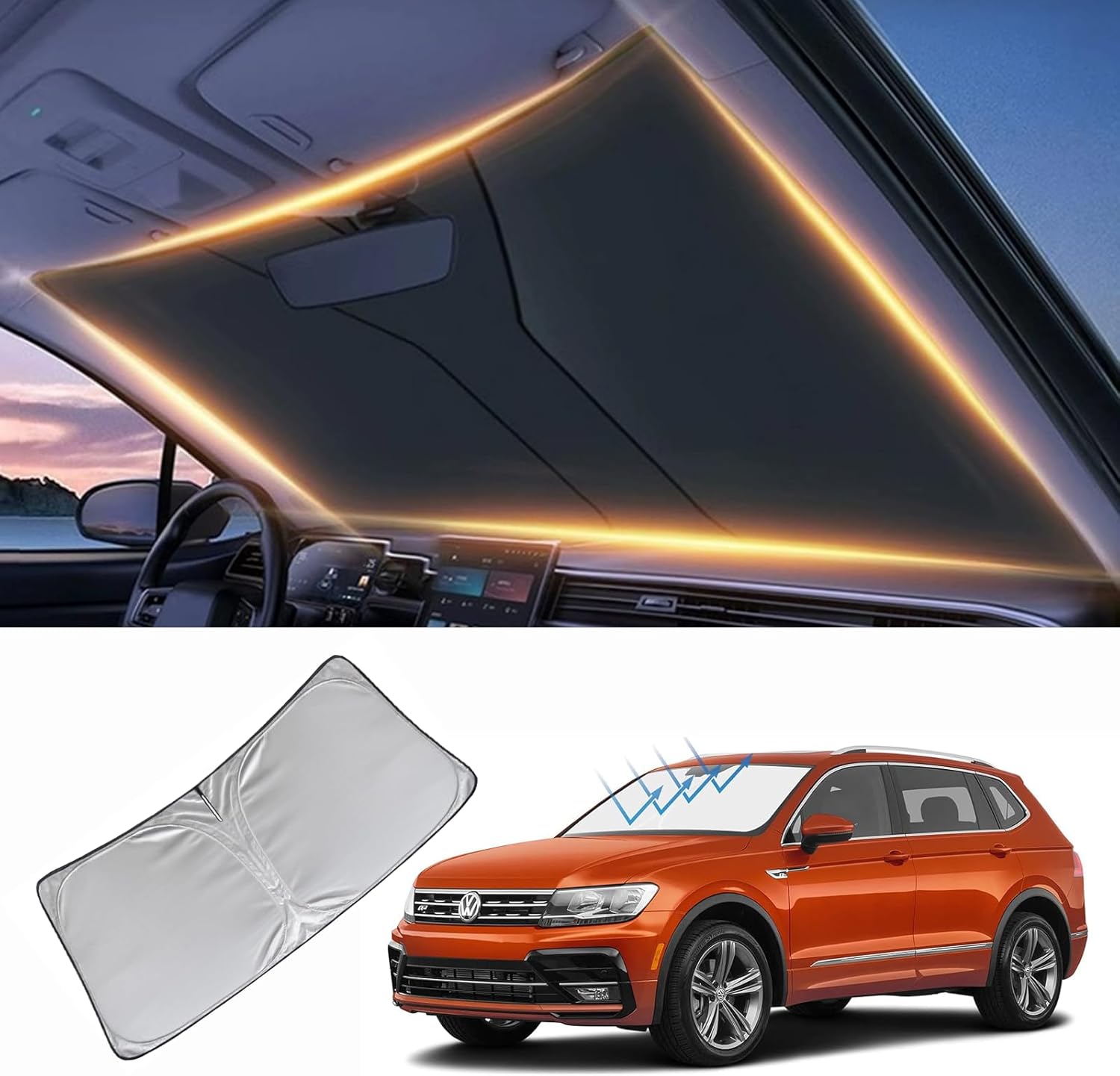 Windshield Sun Shade for Volkswagen Tiguan Front Window Shades Cover ...