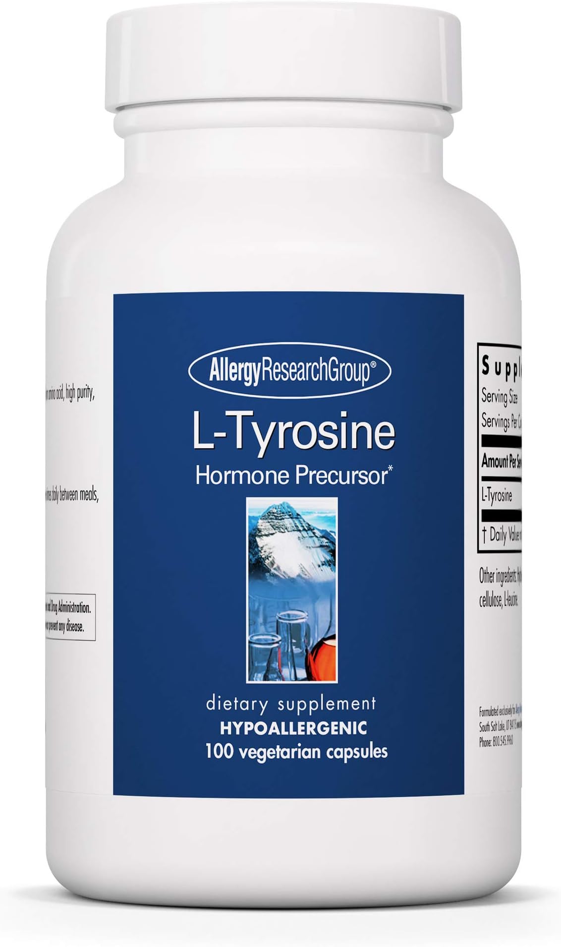 Amazon.com: Allergy Research Group L-Tyrosine - Brain Support, Hormone ...