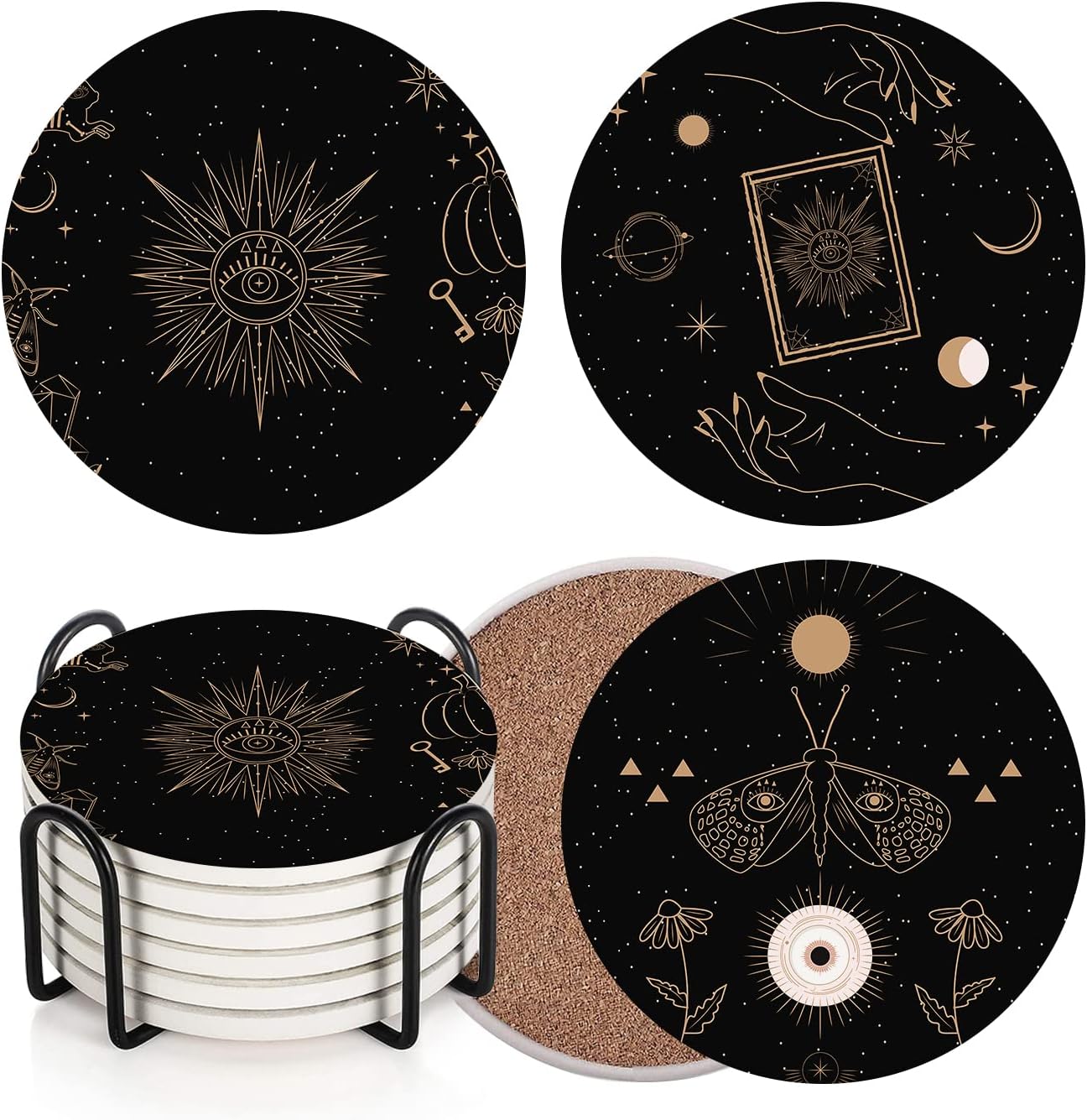 Amazon.com: Witchy Coasters for Drinks,Kitchen Witch Decor,Gothic Home ...