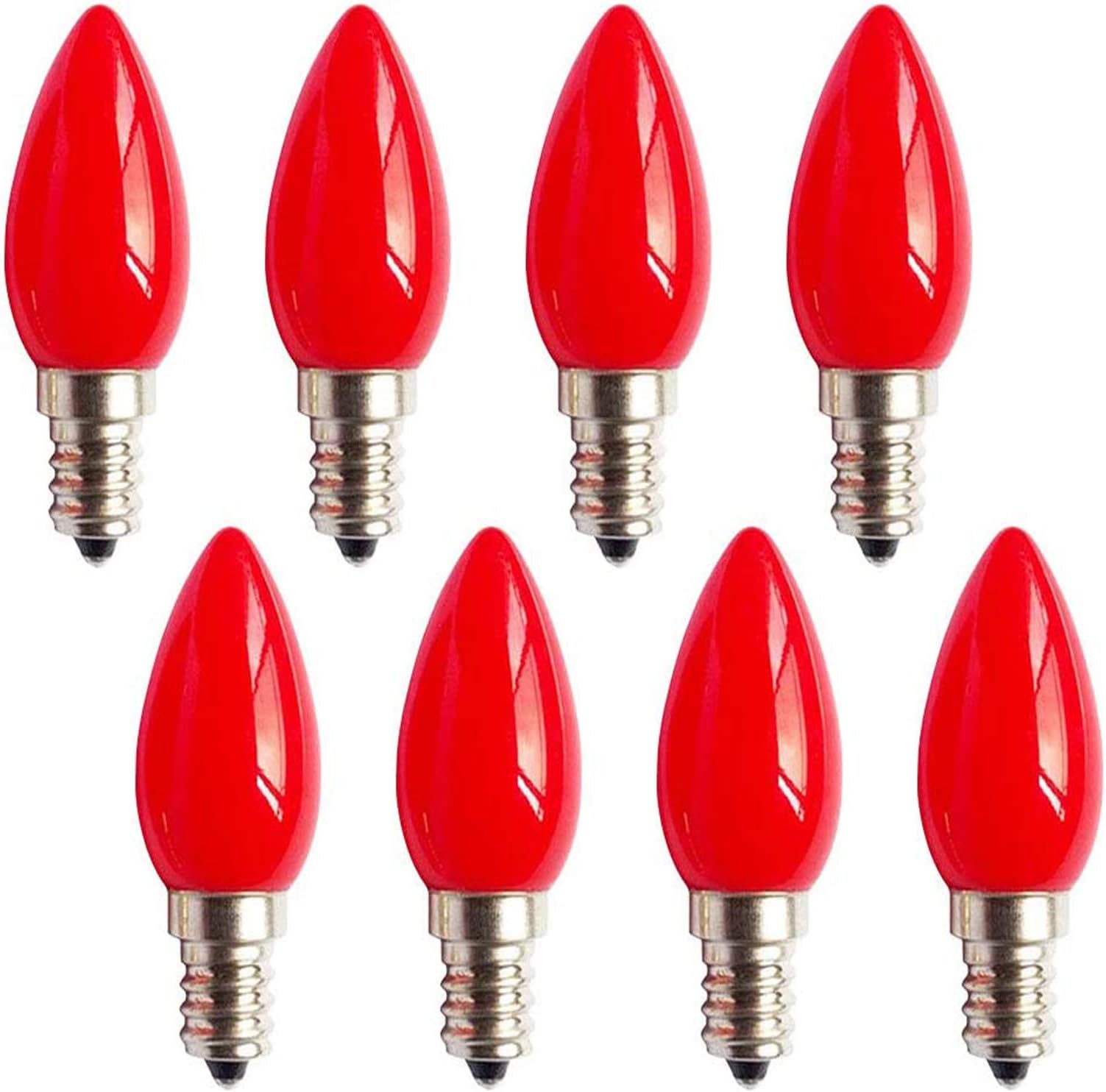 Lxcom Lighting E12 Bulb Red LED Color Candelabra Light Bulbs 1W LED ...