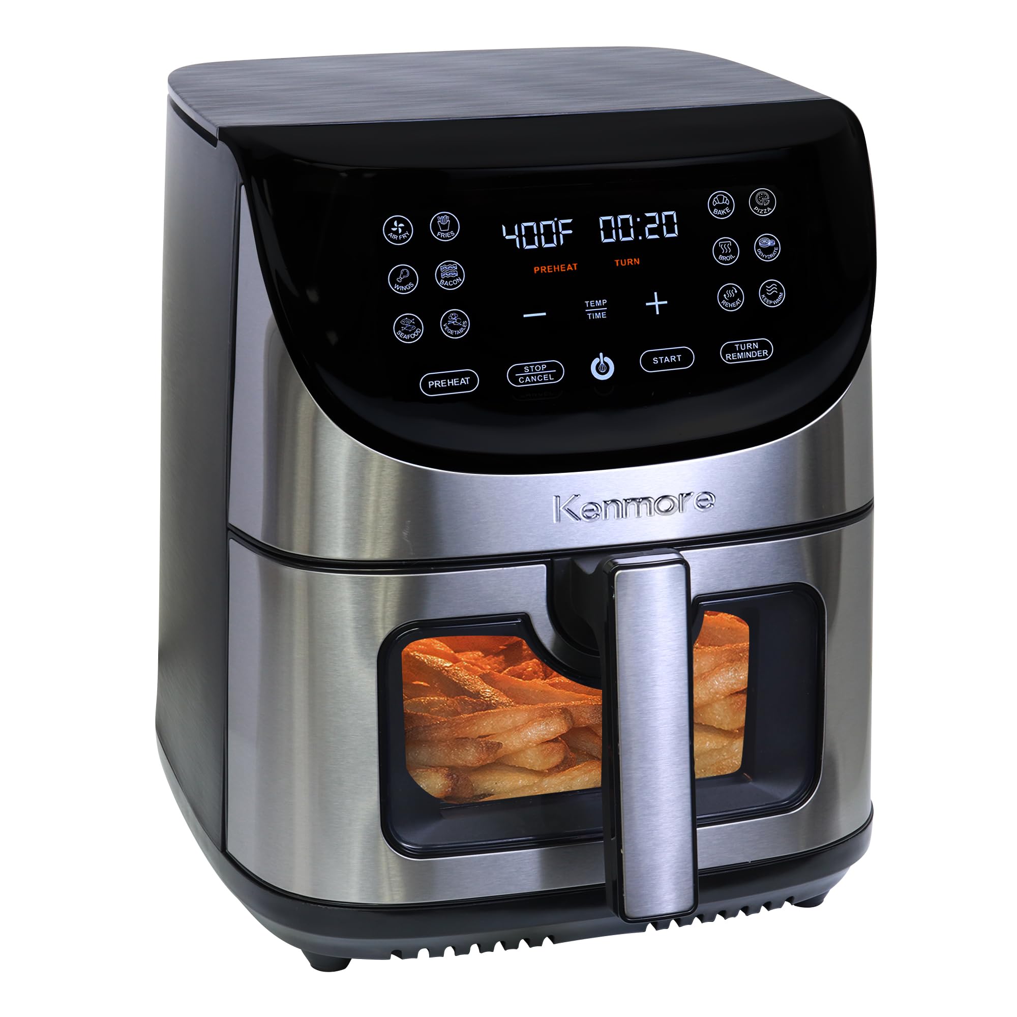 Kenmore 8 Qt Air Fryer 1700W 12 Presets Digital Touch Screen Stainless ...