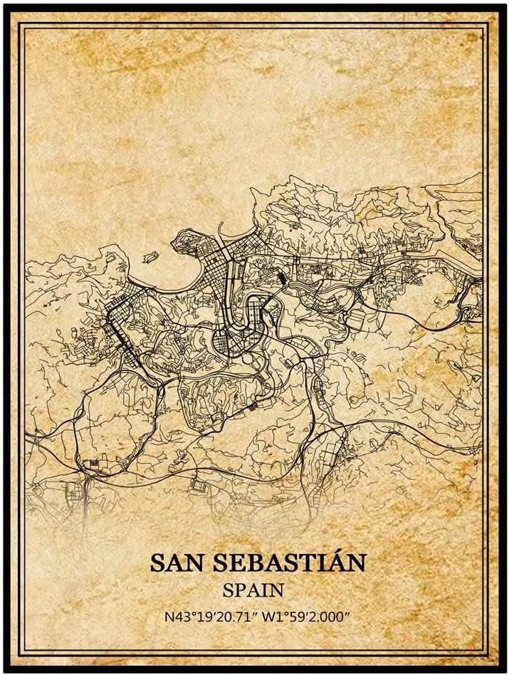Amazon.com - TANOKCRS San Sebastián Spain Wall Art Vintage Print Poster ...
