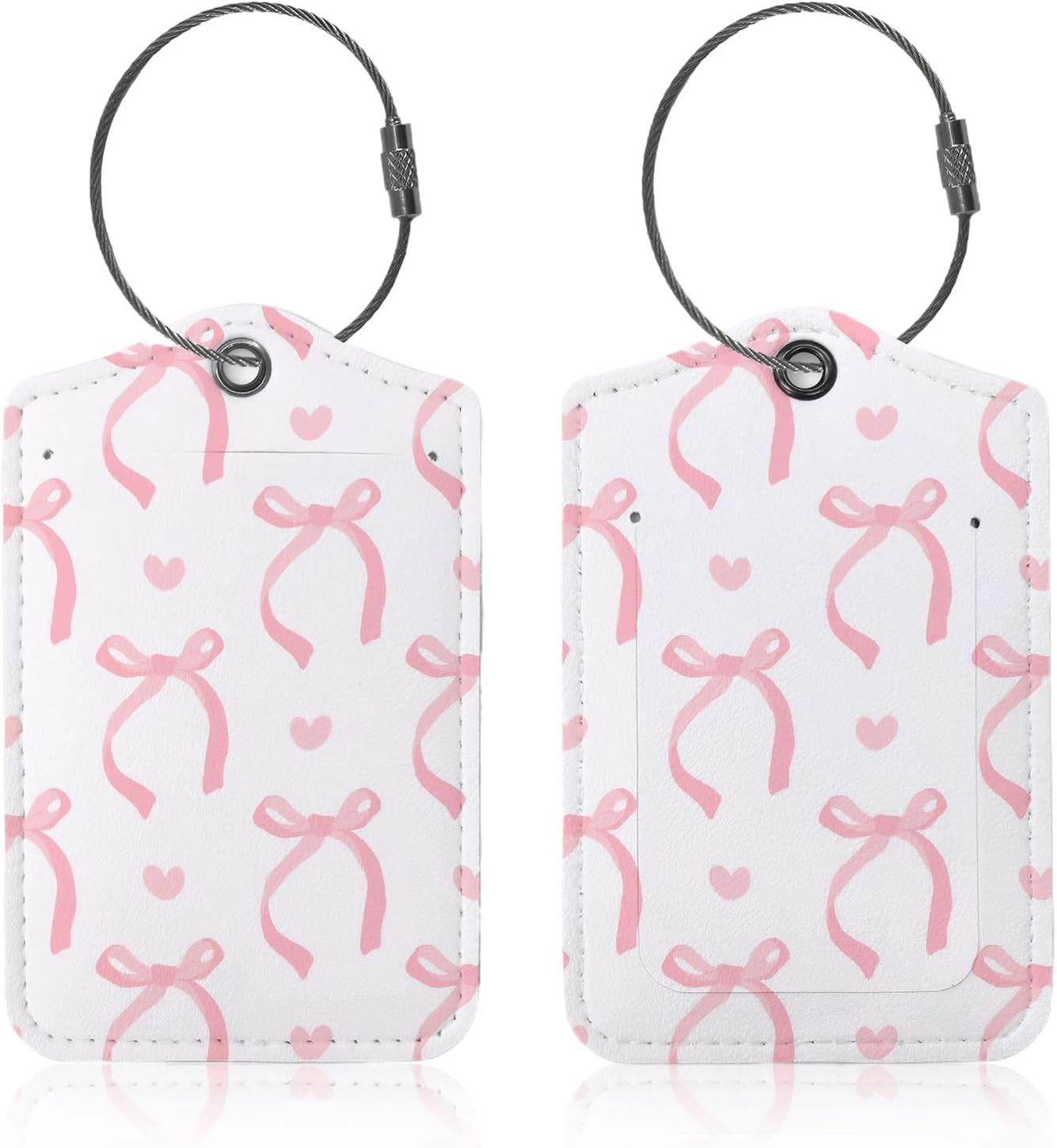 Amazon.com | 2 PCS Cute Luggage Tag, Pink Bow Luggage Tags,Fashion ...