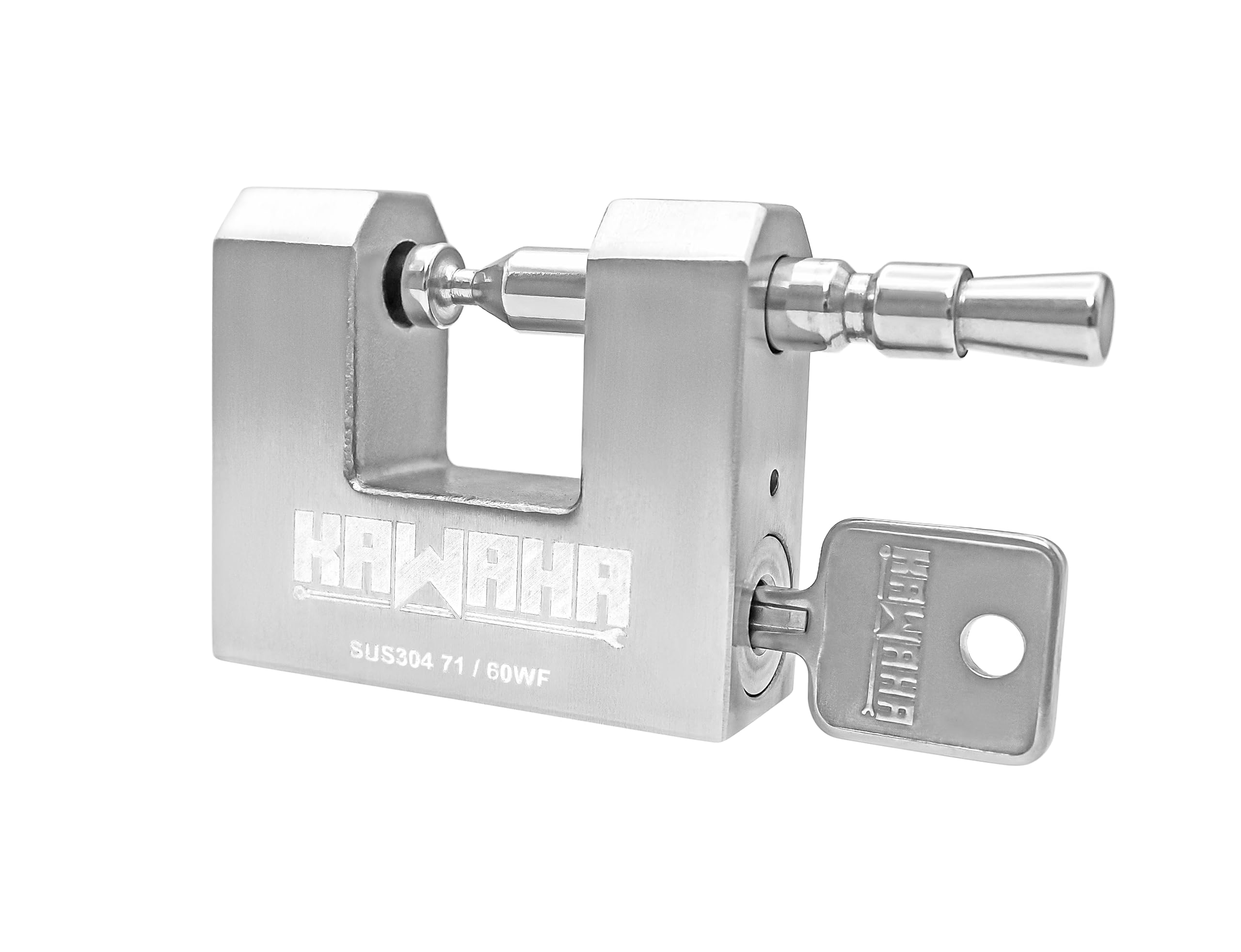 KAWAHA 71/60KD-3SK Stainless Steel D-Shaped Heavy Duty Padlock with Key ...