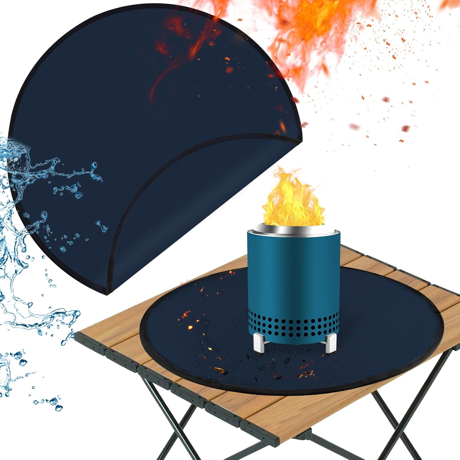 Amazon.com : 18.5in Fire Pit Mat Compatible with Solo Stove Mesa and ...