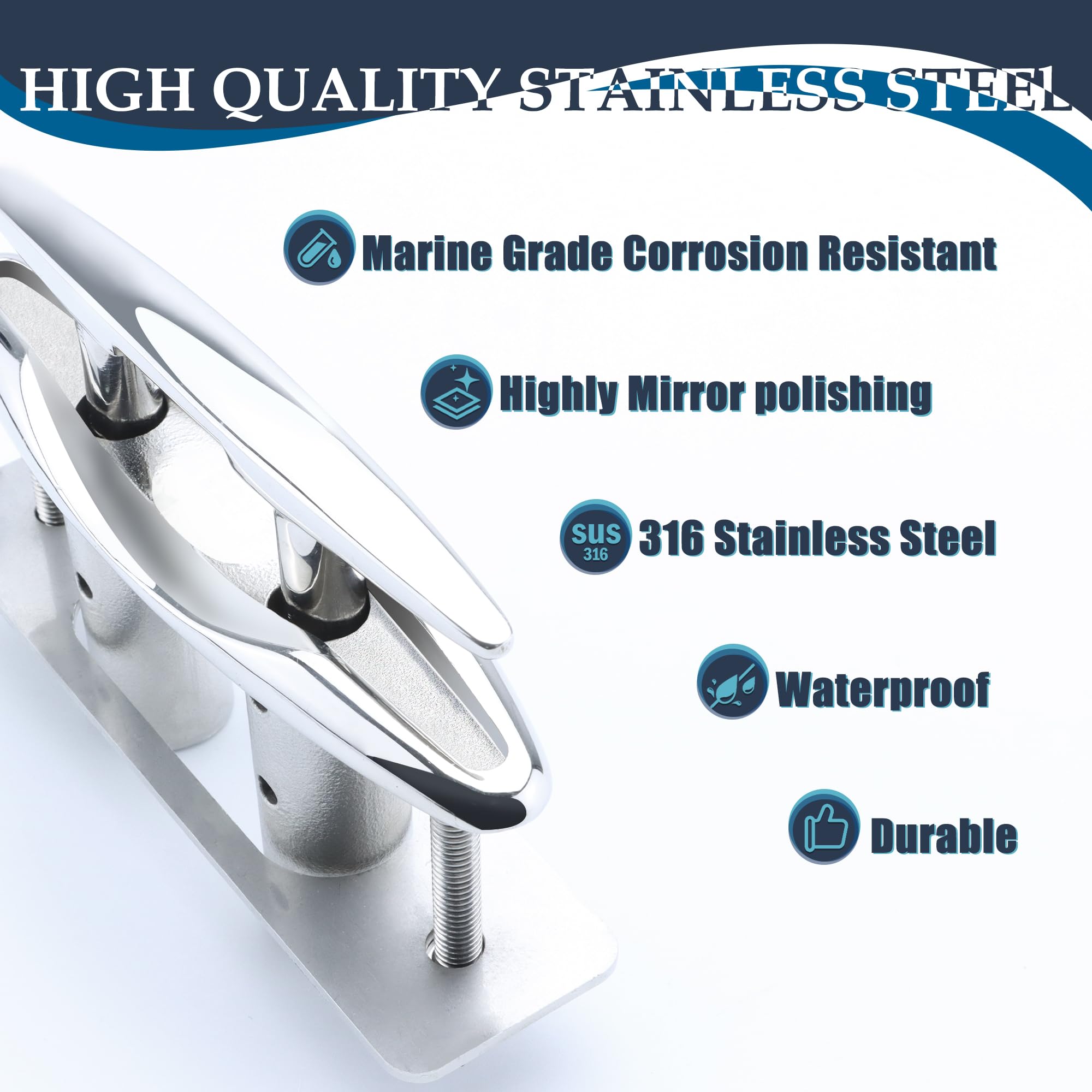 316 Stainless Steel Cleat SHENGHUISS 5" Or 6" 316 Stainless Steel Pop ...