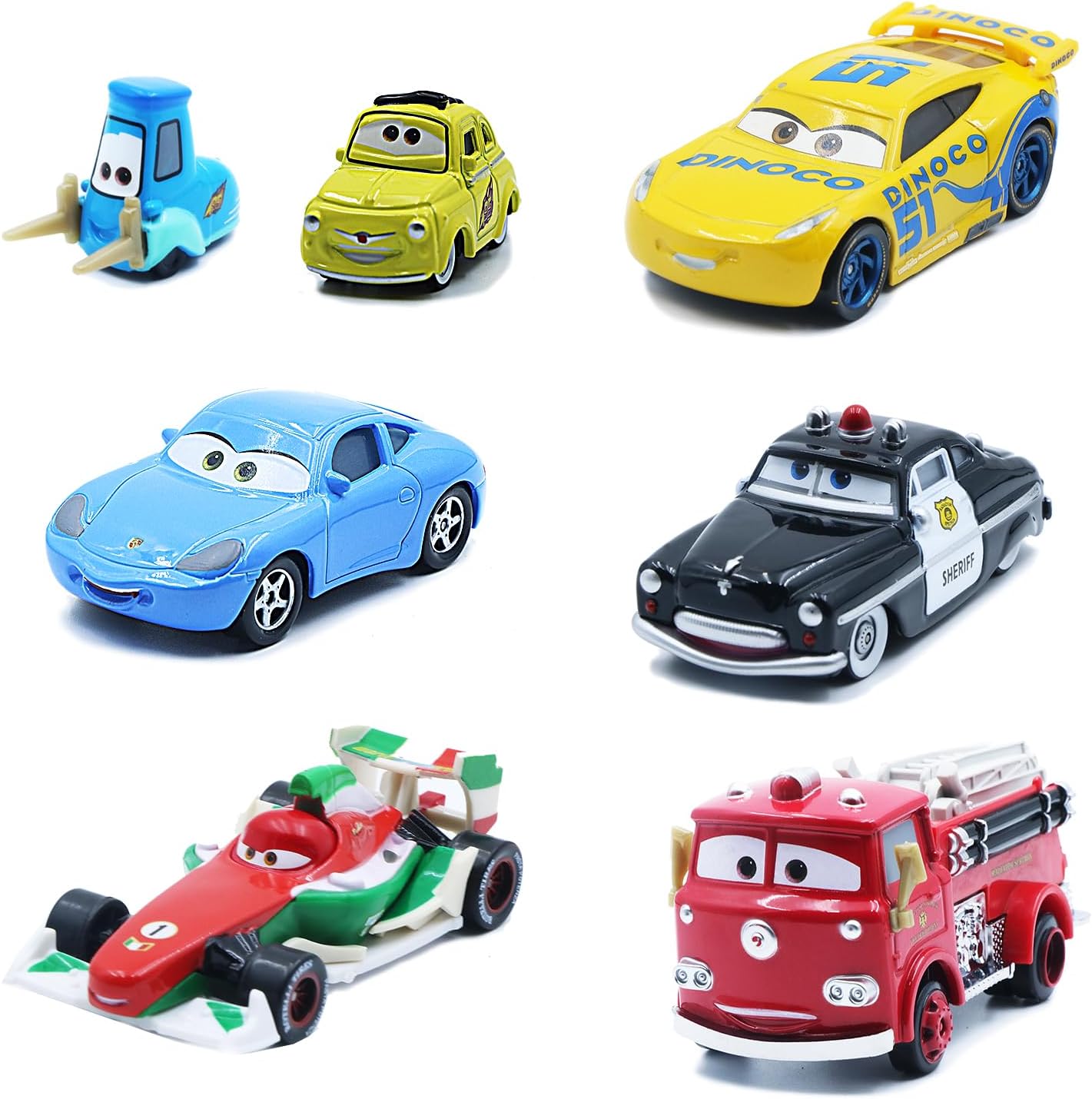 Amazon.com: Car Toy 2 3 7-Pack Vehicles, 1:55 Diecast Model Mini ...