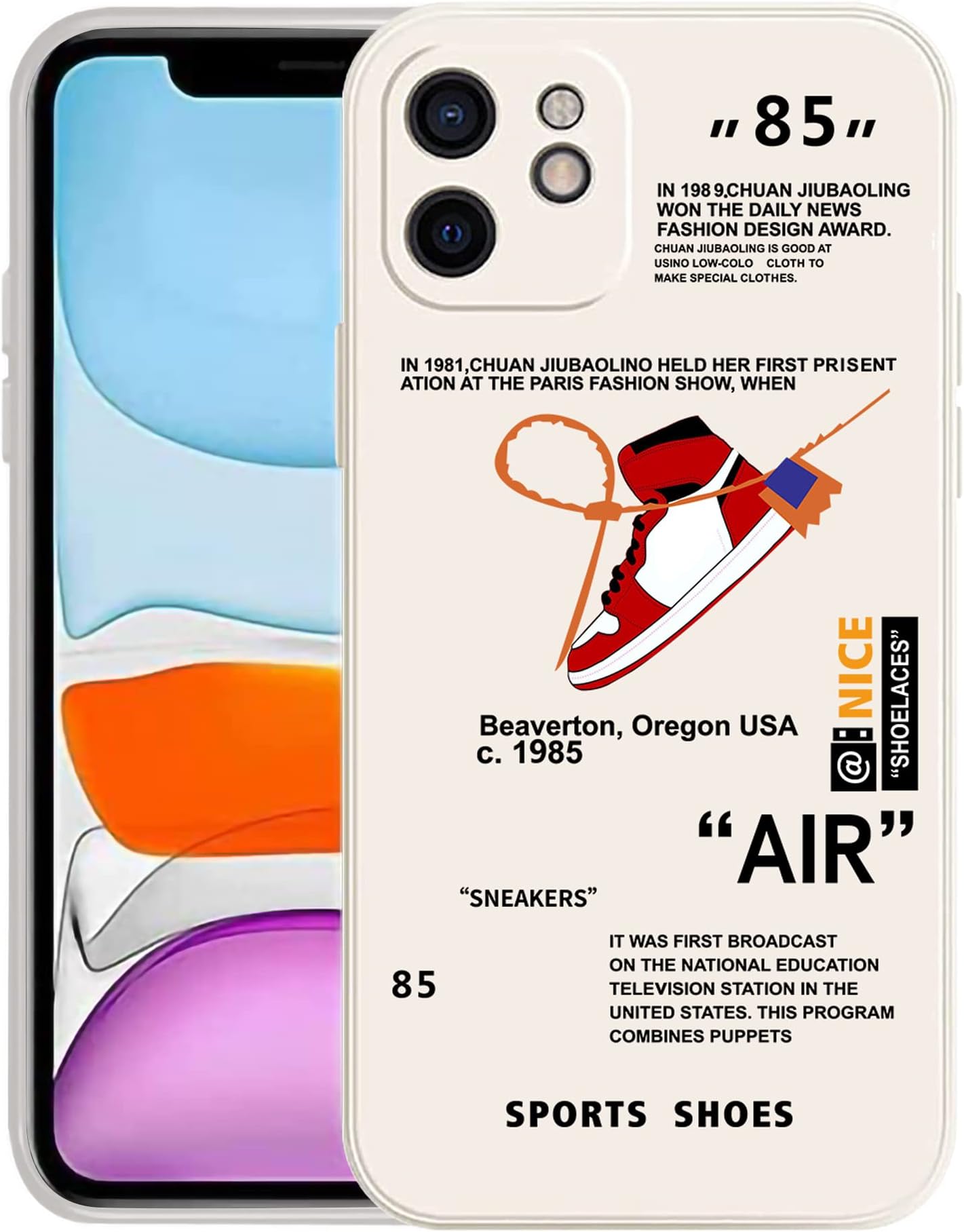 Amazon.com: Ins Off Sports Shoes Brand Puffer Phone Case Compatible ...